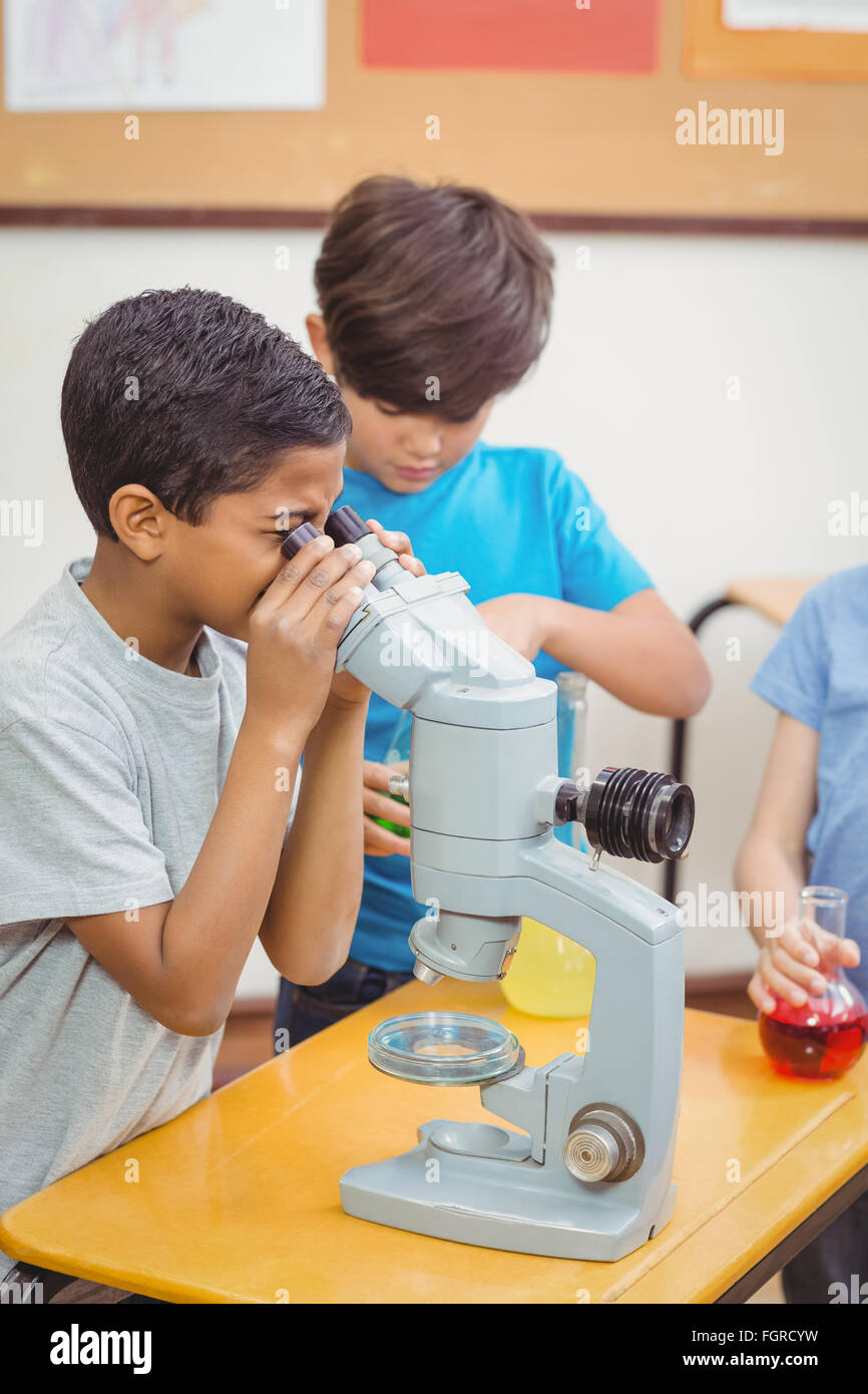 Pupils at science lesson in classroom Stock Photo - Alamy