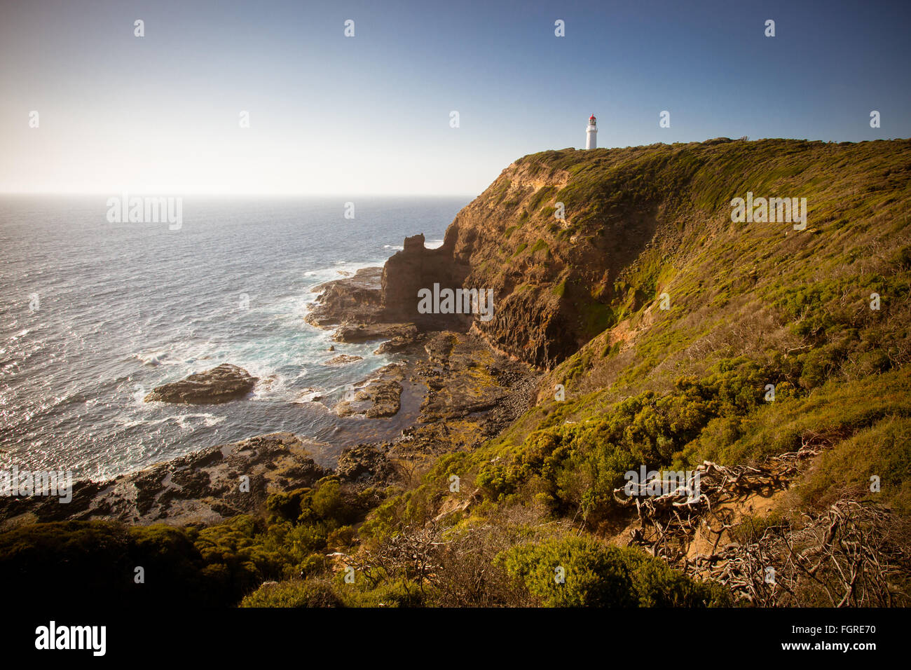 Cape Schanck Lighthouse at sunset in Mornington Peninsula, Victoria ...