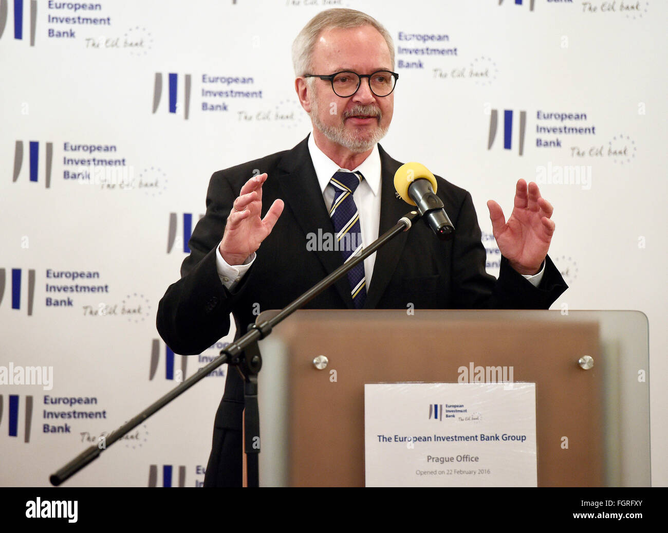 Briefing of European Investment Bank (EIB) president Werner Hoyer ...