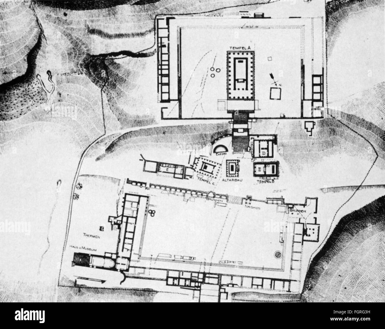 geography / travel, Greece, islands, Cos, asclepeion, blueprint of the ...