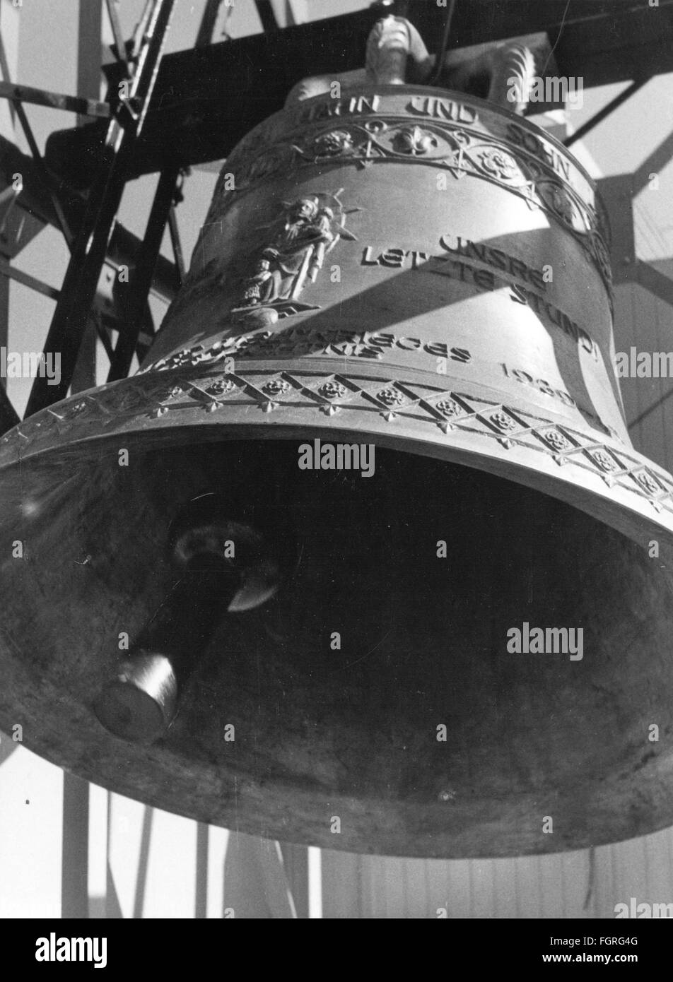 metal, bells, church bell with inscription "Our Last Hour", 20th ...