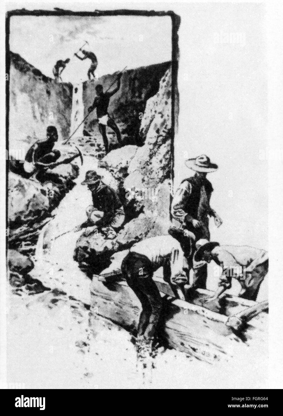 Gold prospector sluice Black and White Stock Photos & Images - Alamy