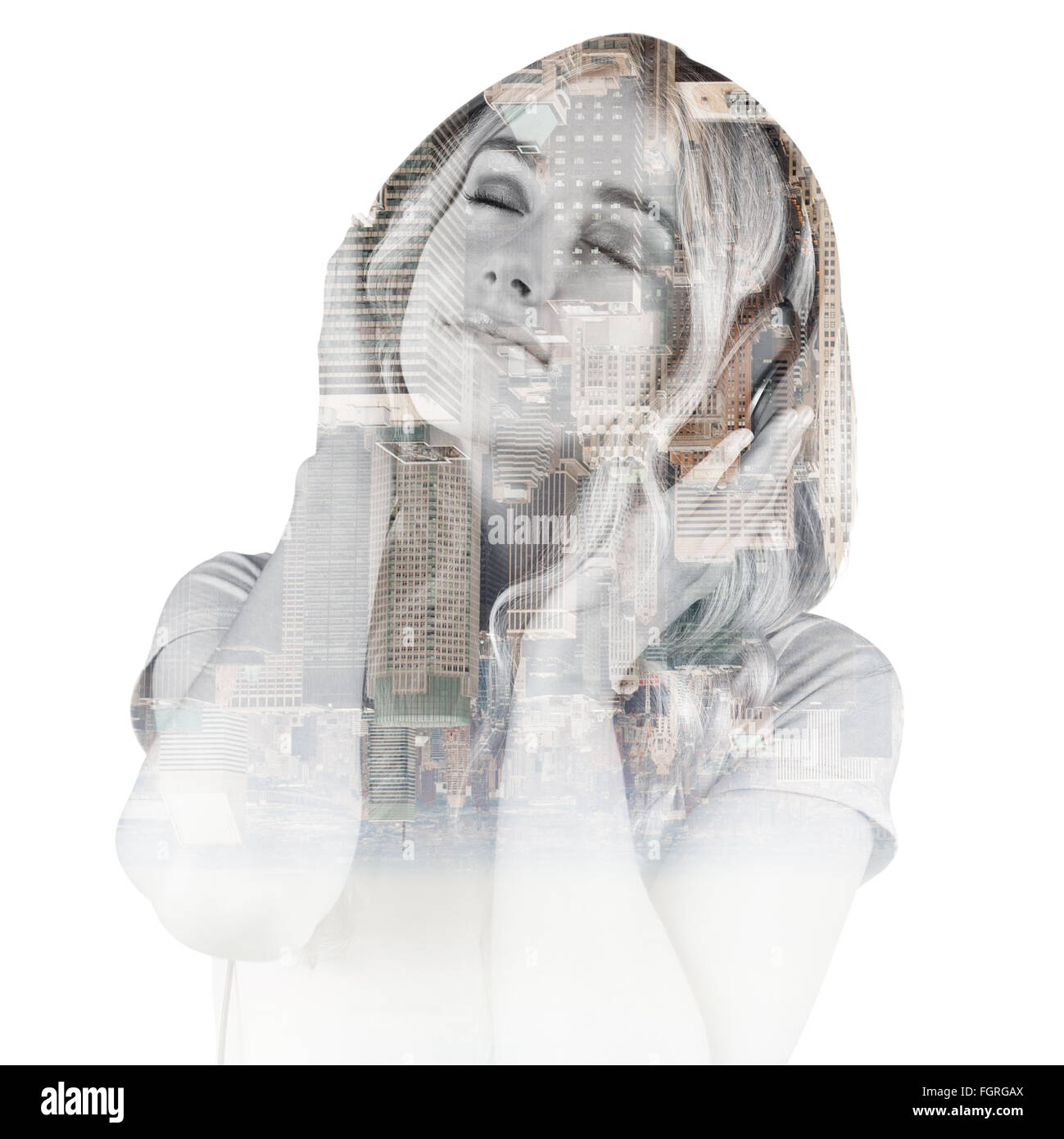 Pretty woman pink shirt Cut Out Stock Images & Pictures - Alamy