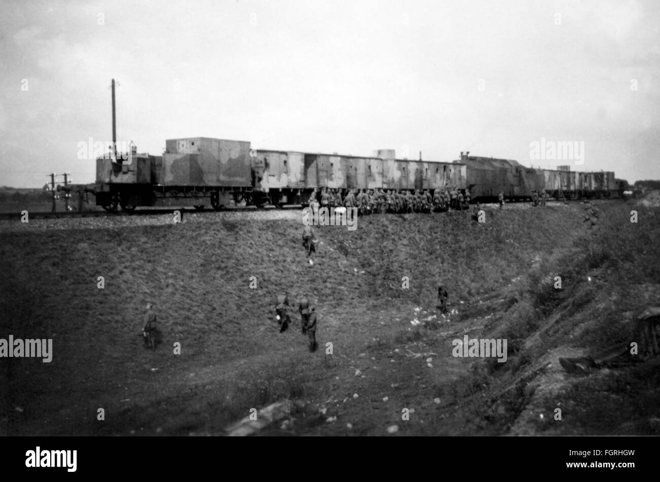 Second World War / WWII, Poland, German amored train during the advance ...