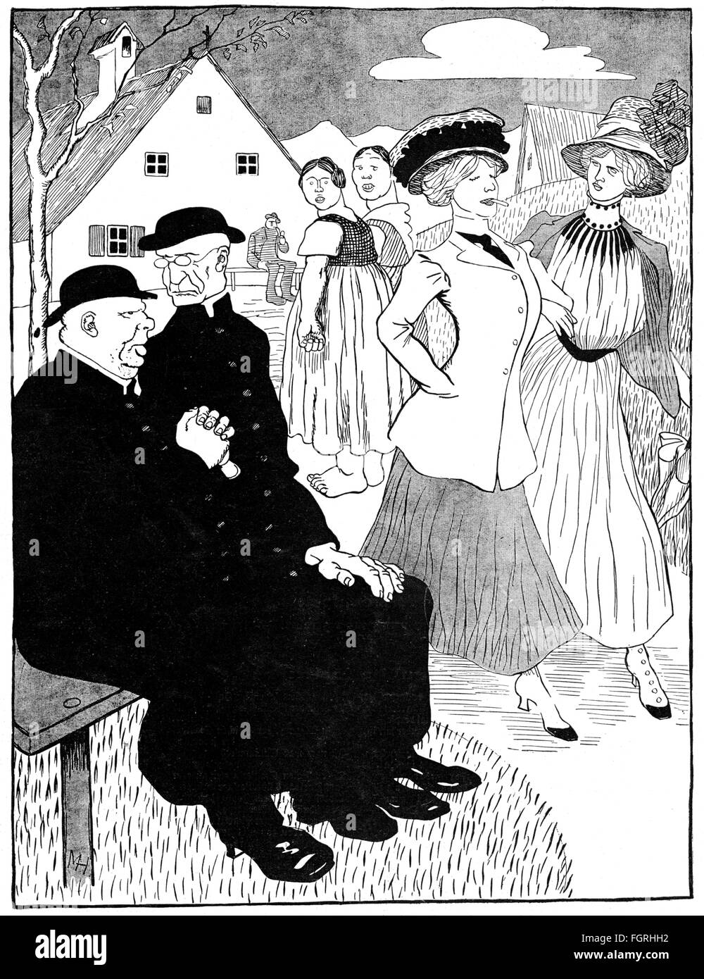 Caricature of hat fashion Black and White Stock Photos & Images - Alamy