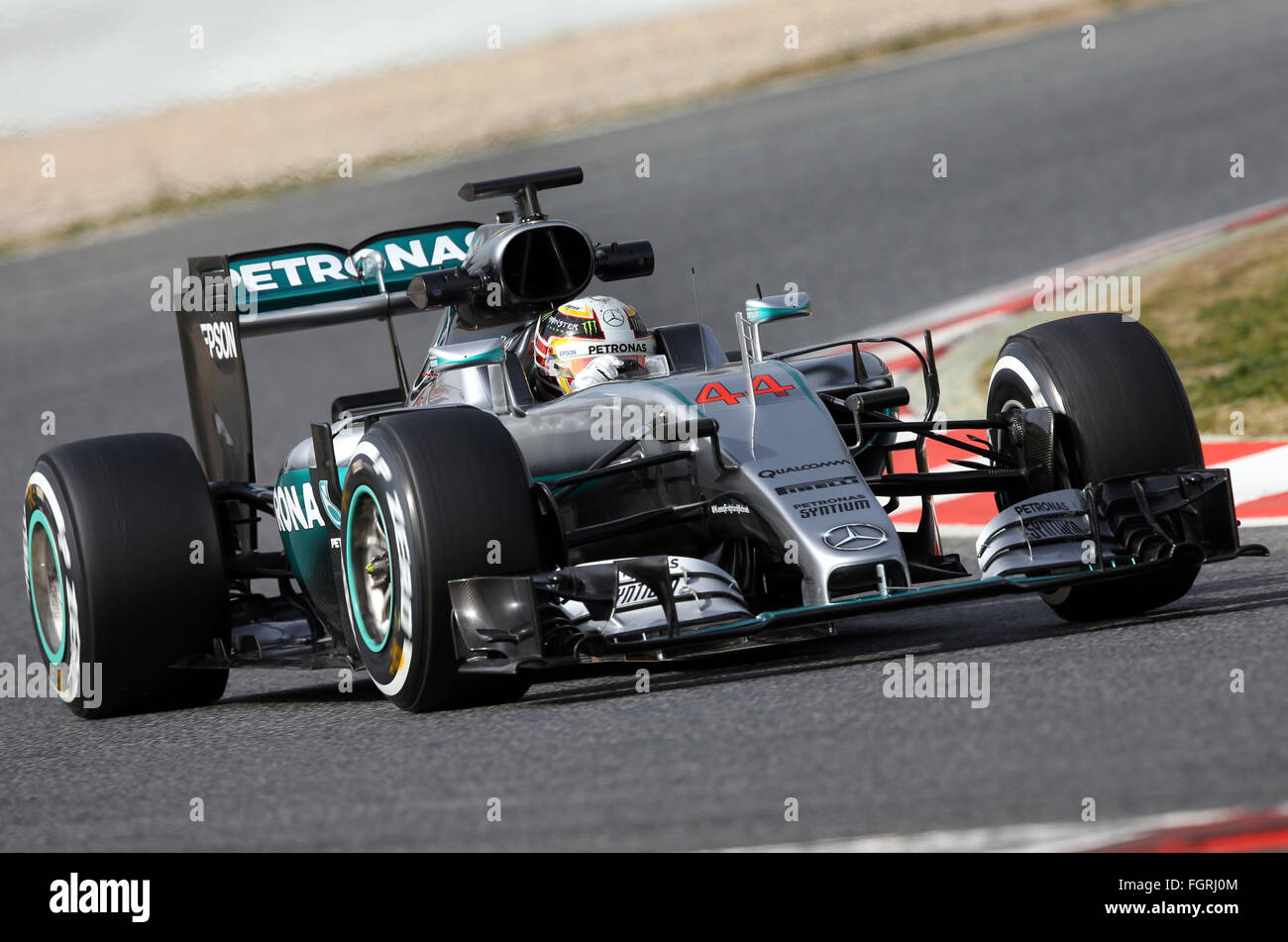 Barcelona, Spain. 22nd Feb, 2016. British Formula One driver Lewis Hamilton of Mercedes AMG ...