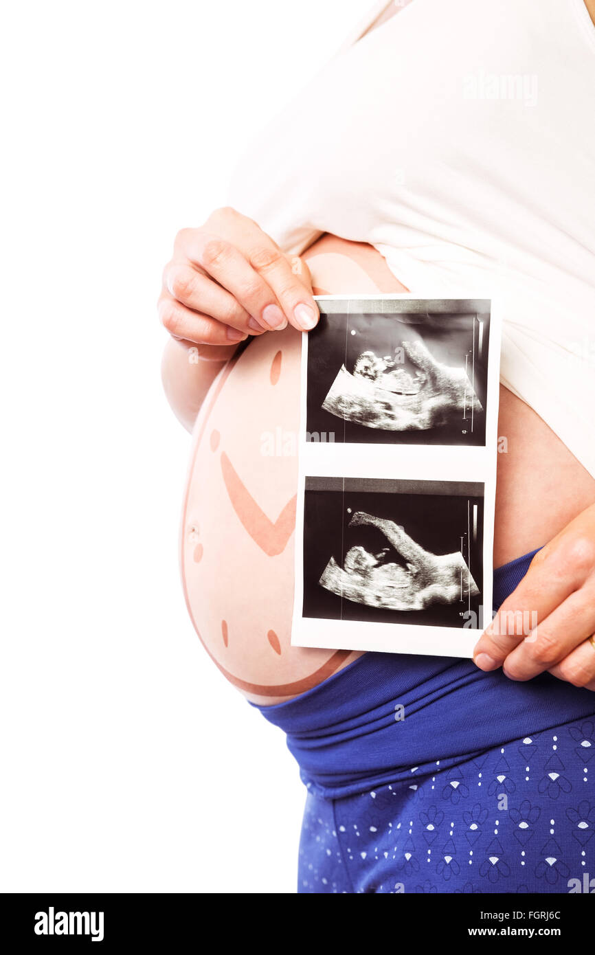 Composite image of pregnant woman showing ultrasound scans Stock Photo ...