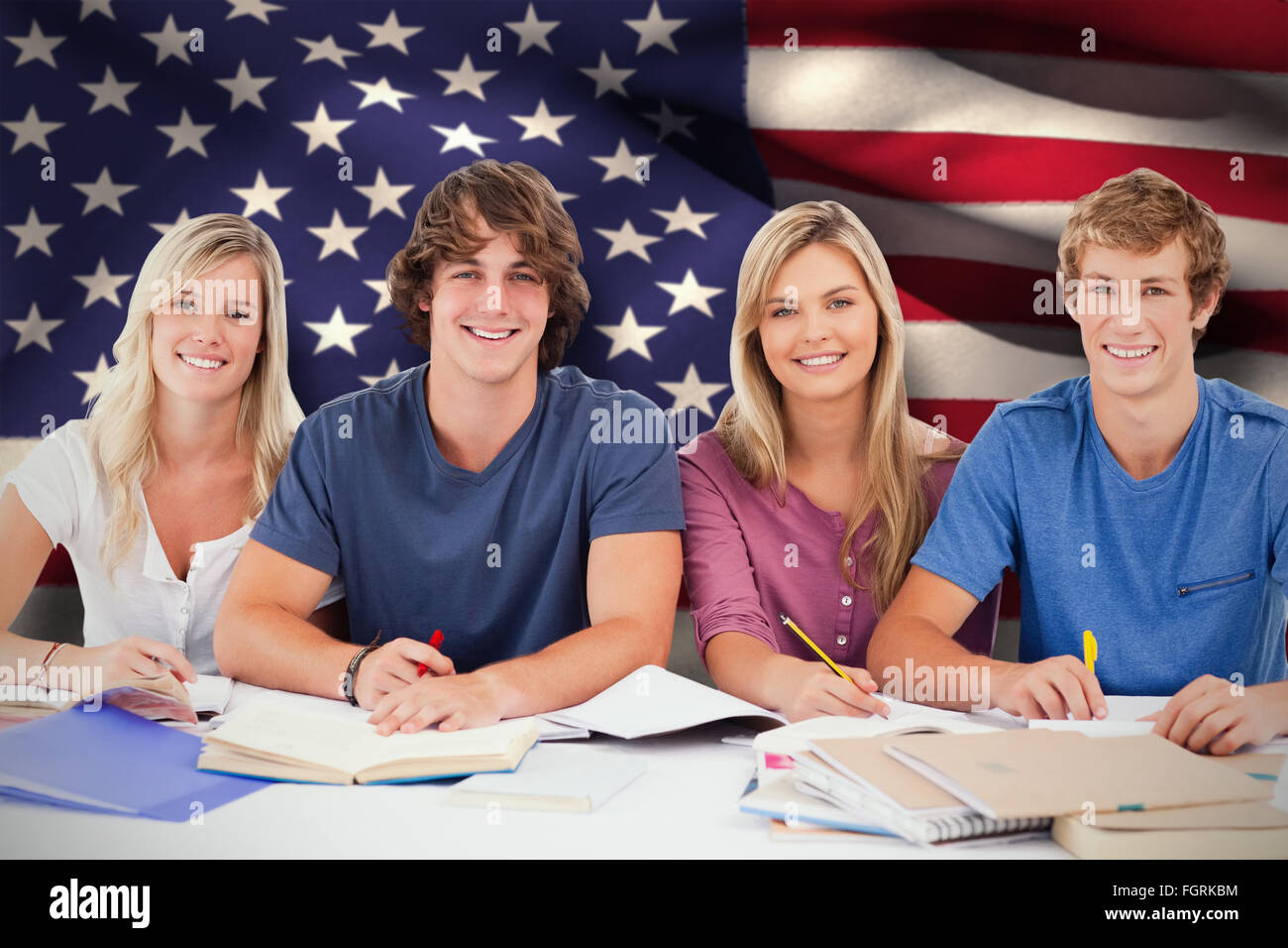 Digital composite happy students hi-res stock photography and images ...