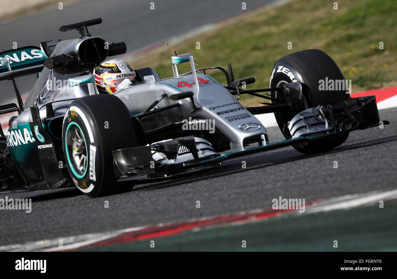Barcelona, Spain. 22nd Feb, 2016. British Formula One driver Lewis ...