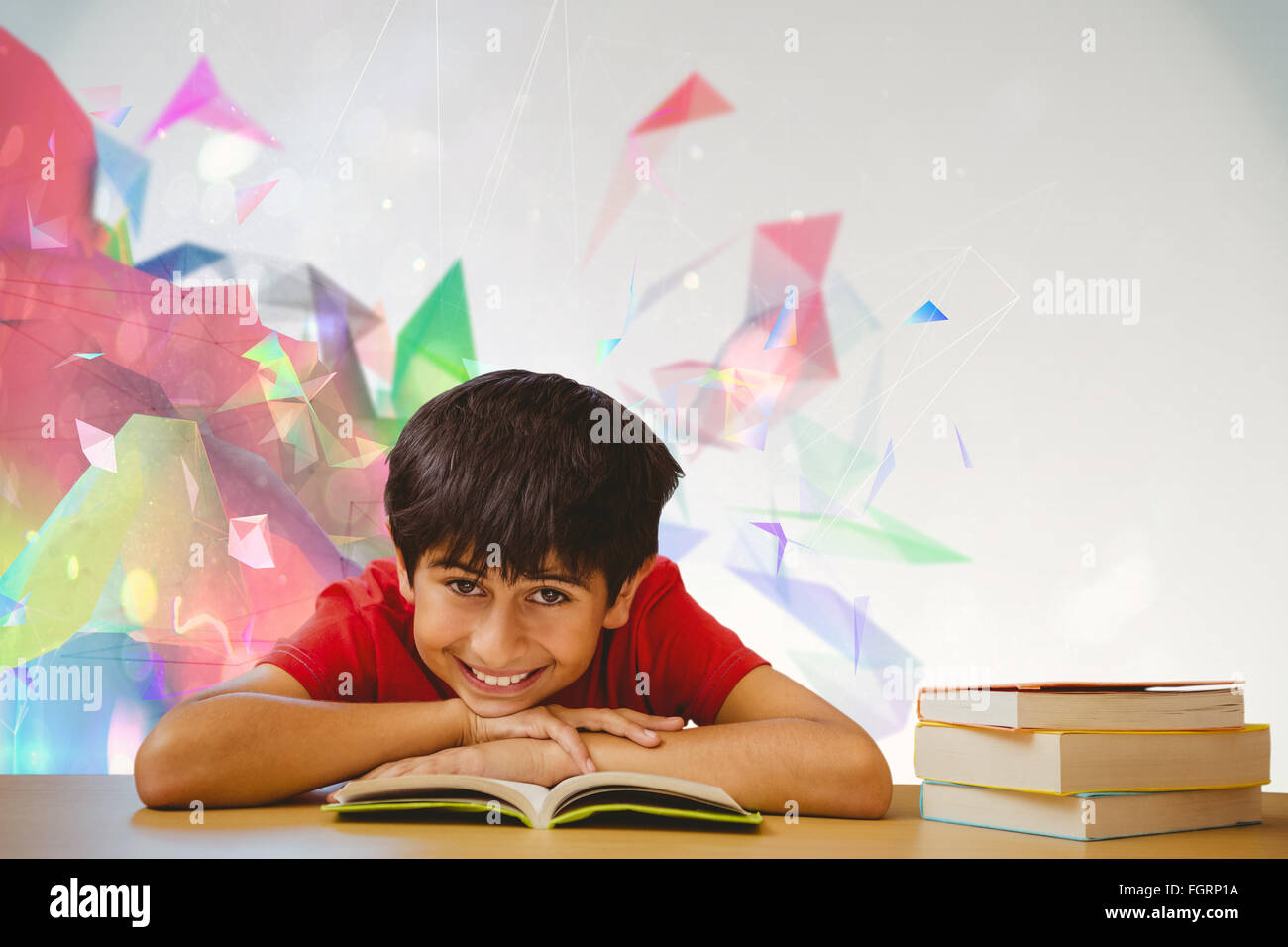 Hispanic boy reading book happy hi-res stock photography and images - Alamy