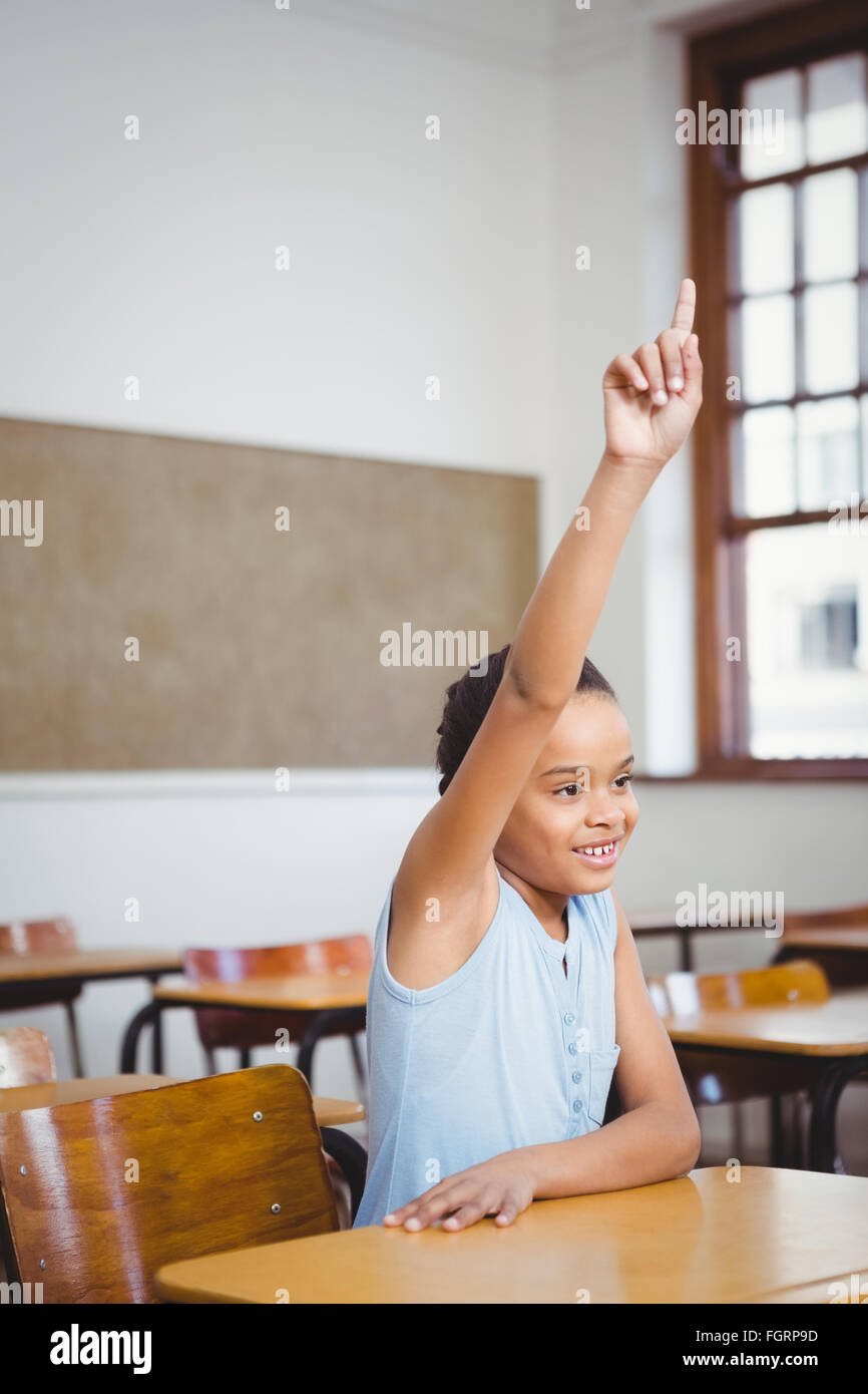 Female student raising arm hi-res stock photography and images - Alamy