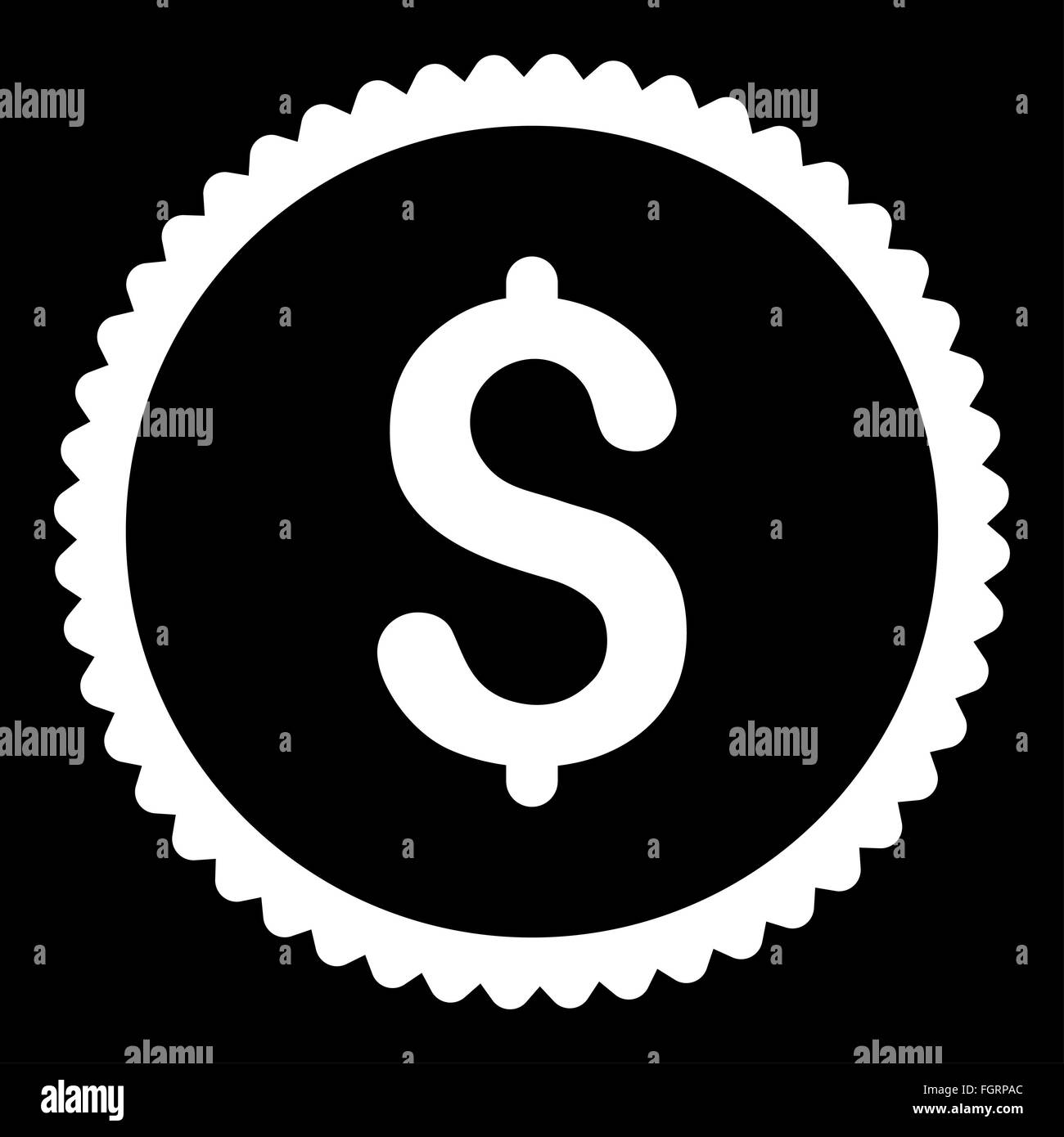 Dollar flat white color round stamp icon Stock Photo - Alamy