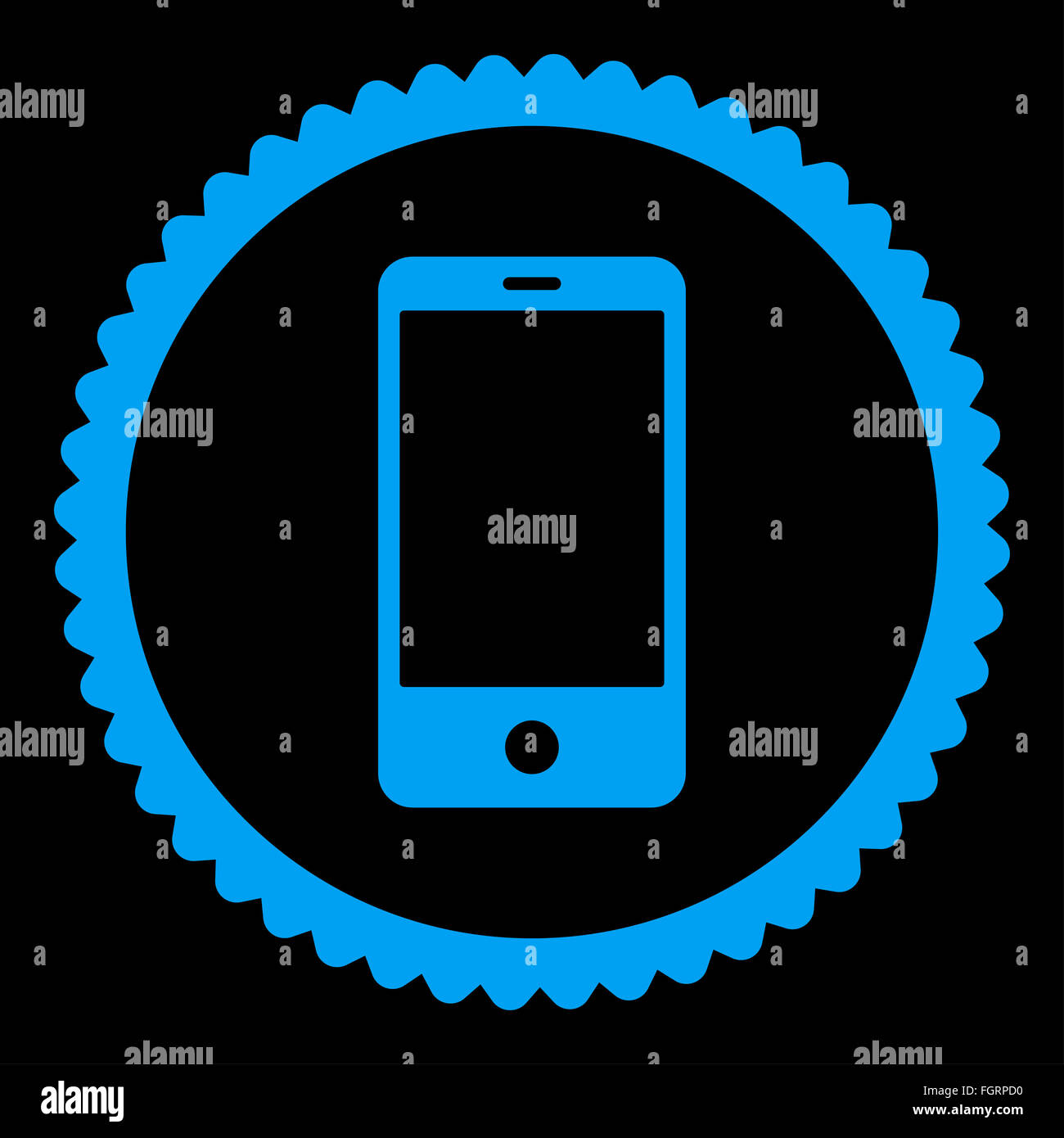 Smartphone flat blue color round stamp icon Stock Photo - Alamy