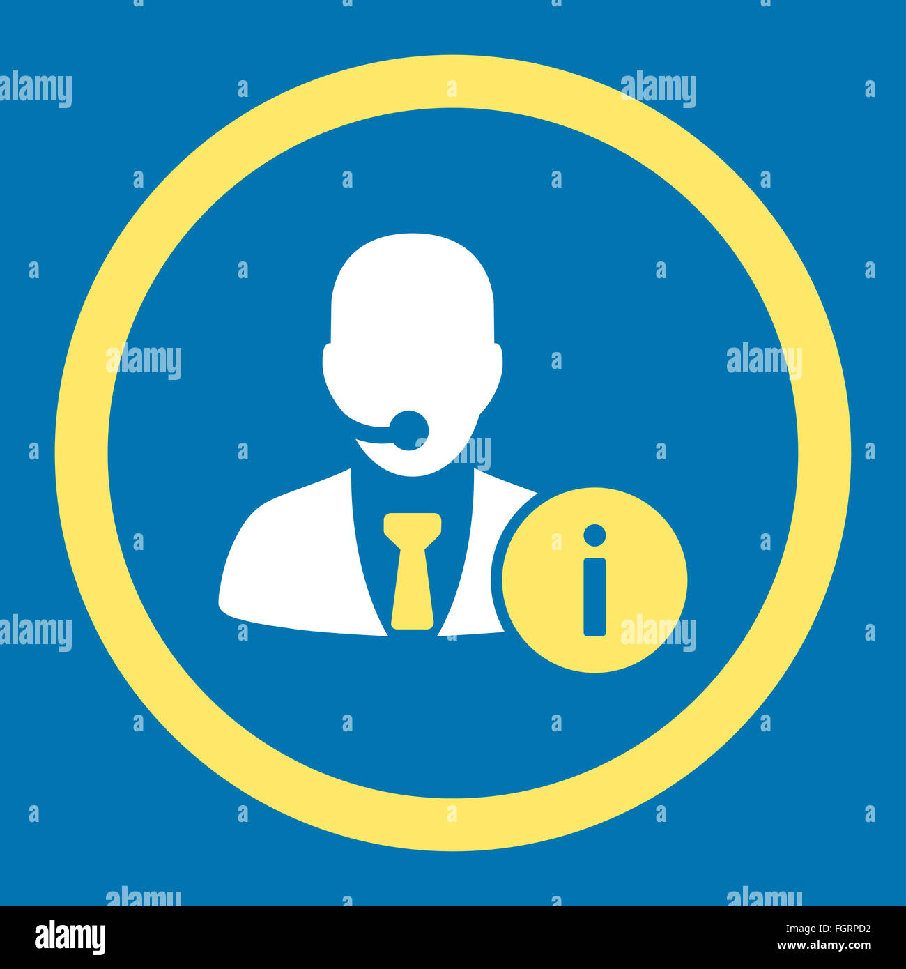 Help desk flat yellow and white colors rounded glyph icon Stock Photo ...