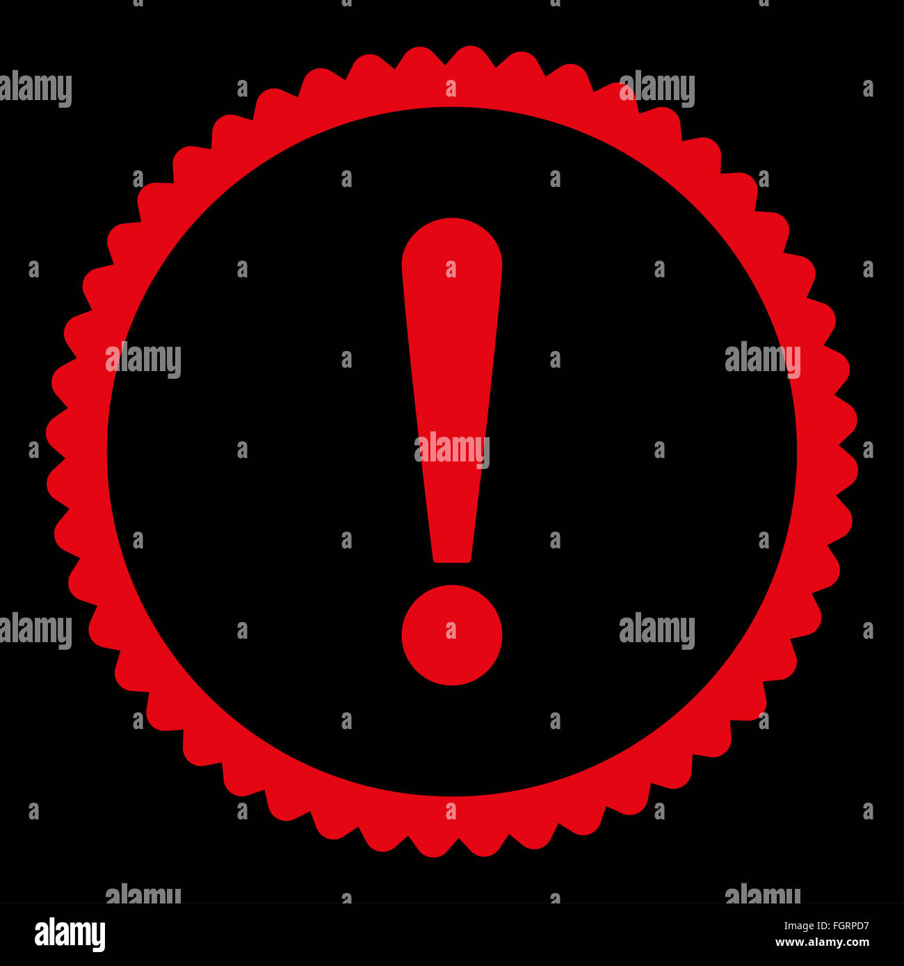 Exclamation Sign flat red color round stamp icon Stock Photo - Alamy