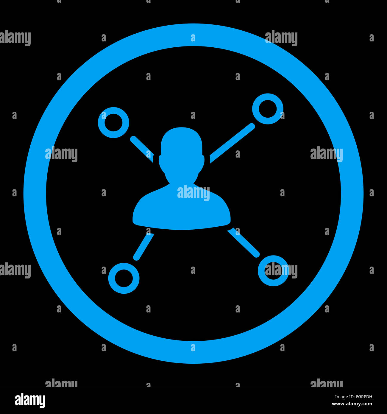 Relations flat blue color rounded vector icon Stock Photo - Alamy