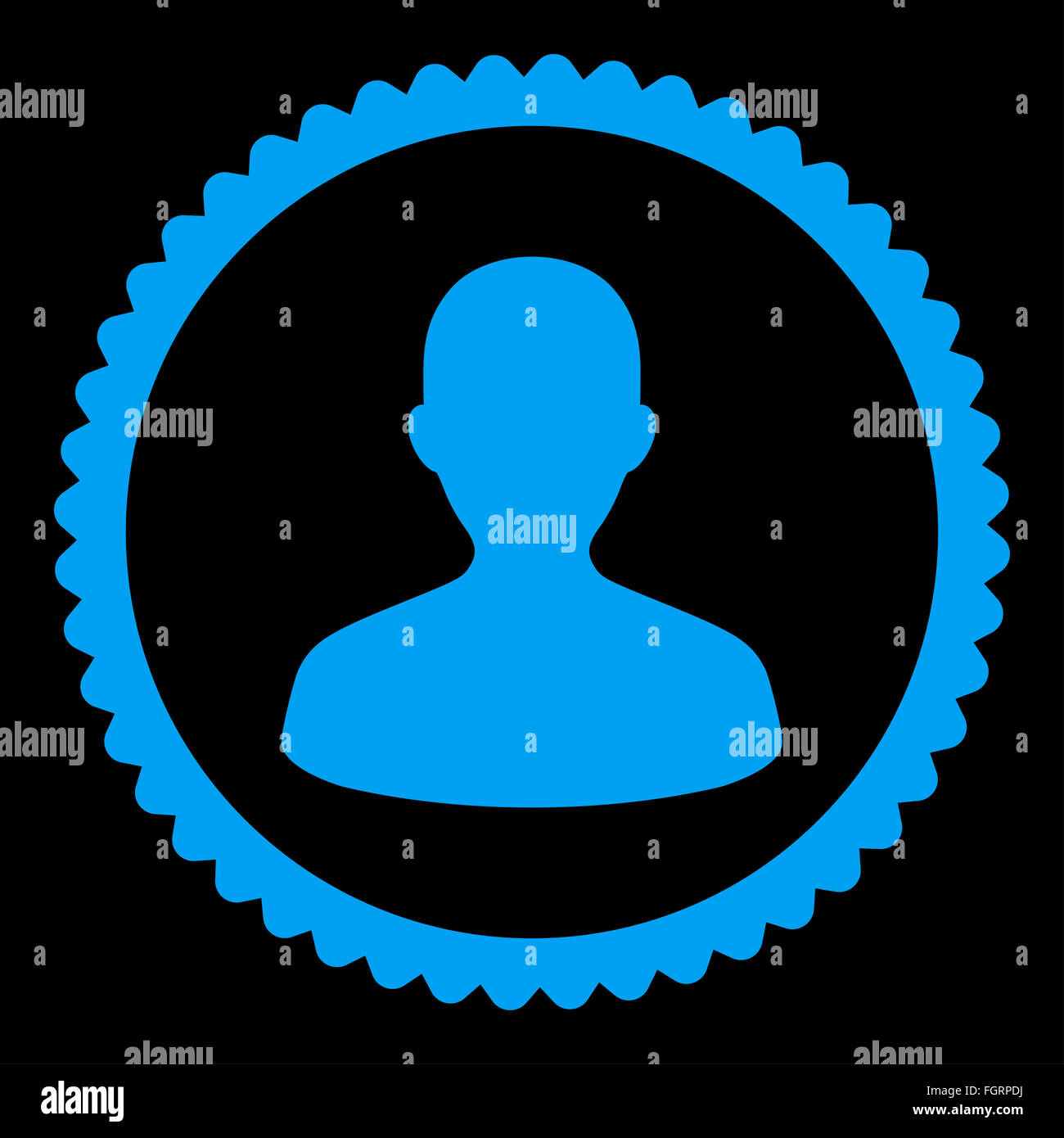 User flat blue color round stamp icon Stock Photo - Alamy