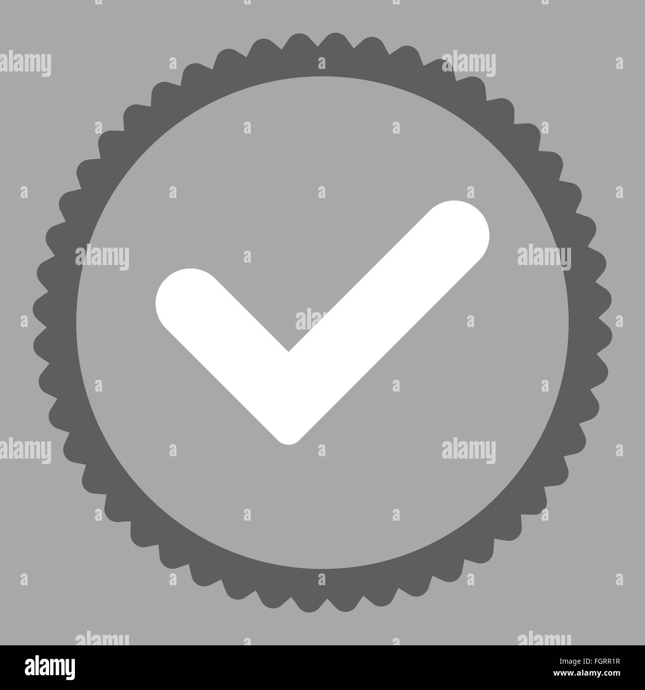 Yes flat dark gray and white colors round stamp icon Stock Photo - Alamy