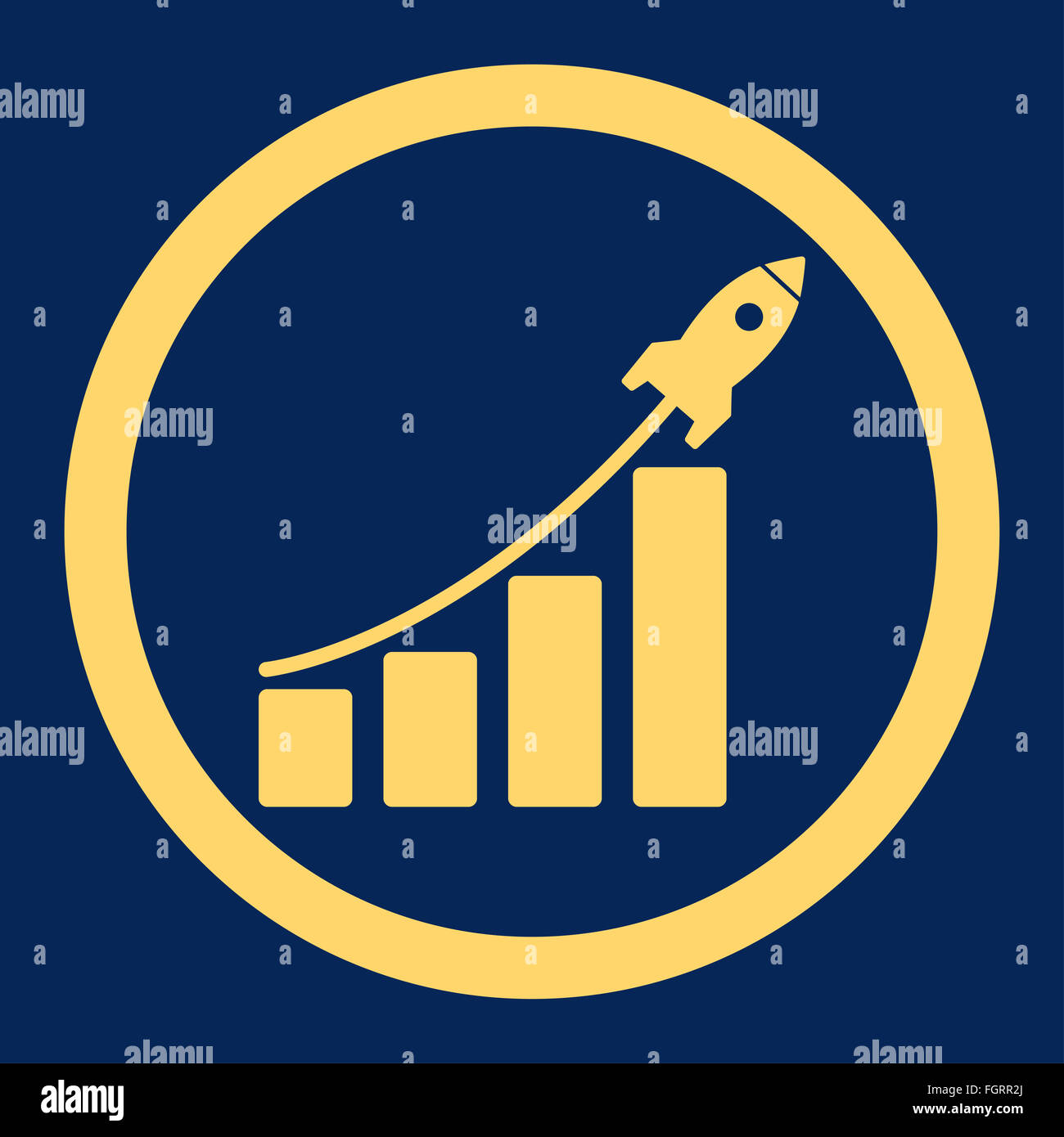 Startup sales flat yellow color rounded vector icon Stock Photo - Alamy