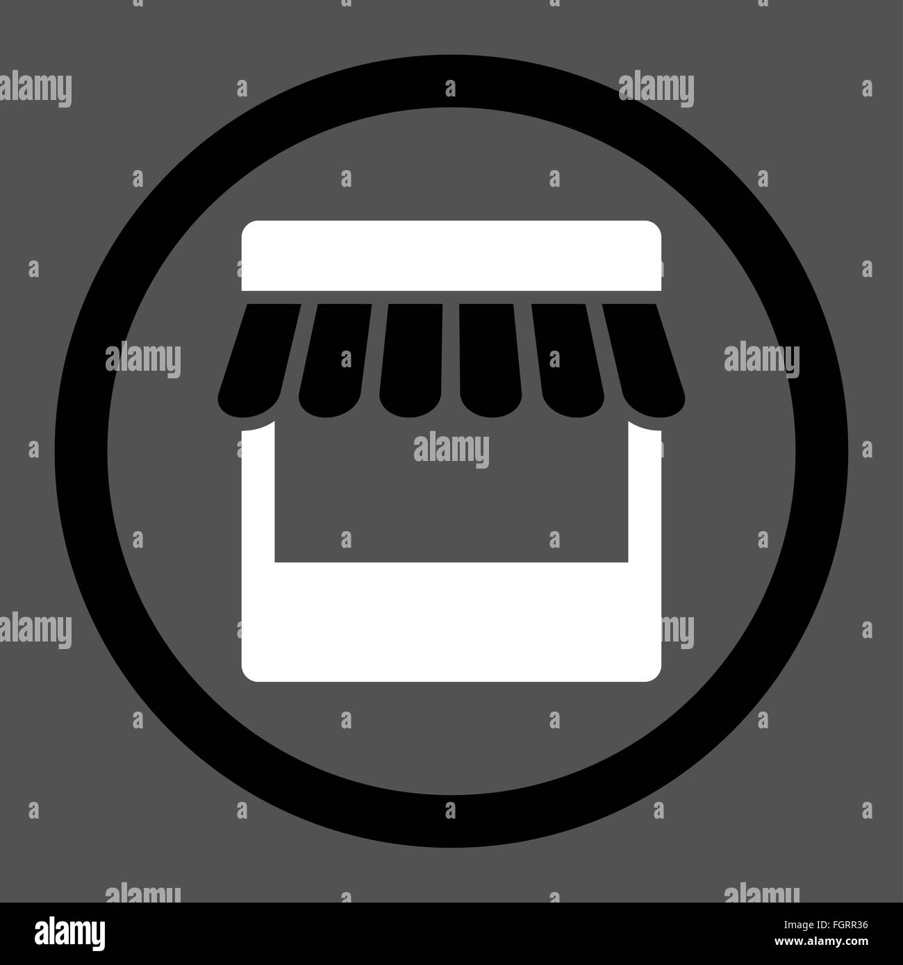 Store flat black and white colors rounded vector icon Stock Photo - Alamy