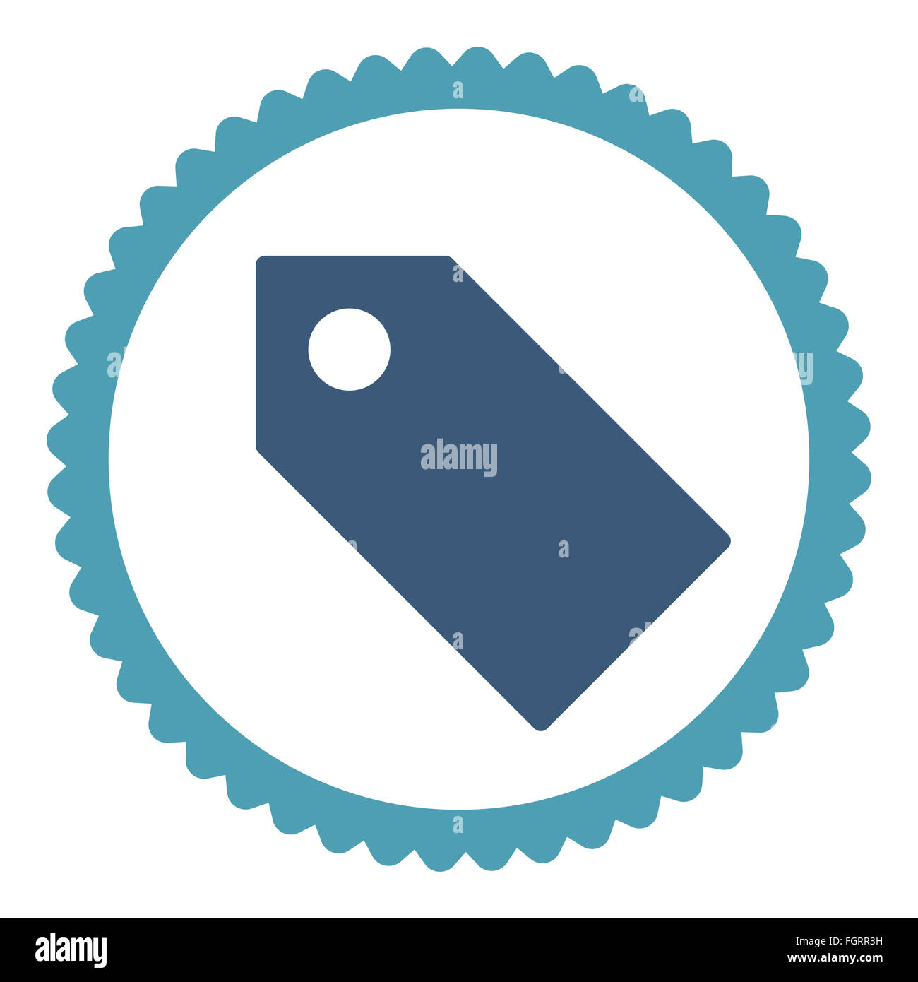 Tag flat cyan and blue colors round stamp icon Stock Photo - Alamy