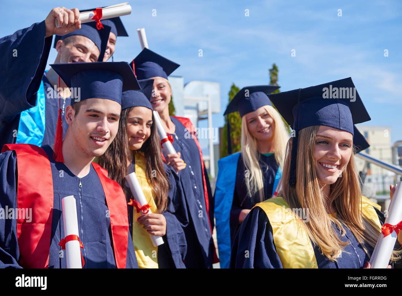 young graduates students group Stock Photo - Alamy
