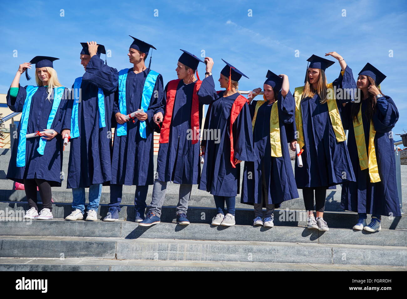young graduates students group Stock Photo - Alamy
