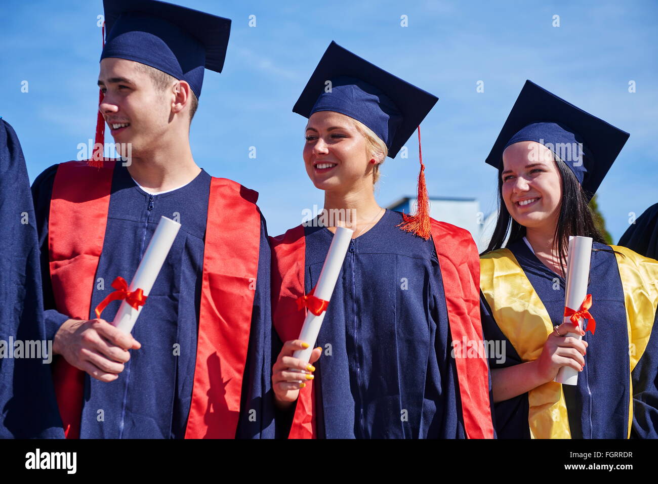 young graduates students group Stock Photo - Alamy