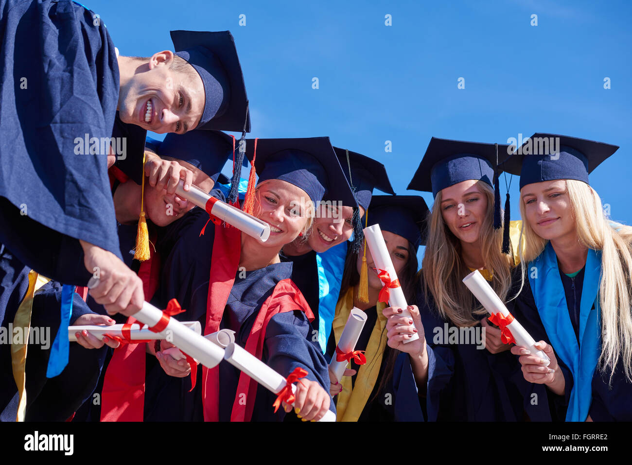 young graduates students group Stock Photo - Alamy