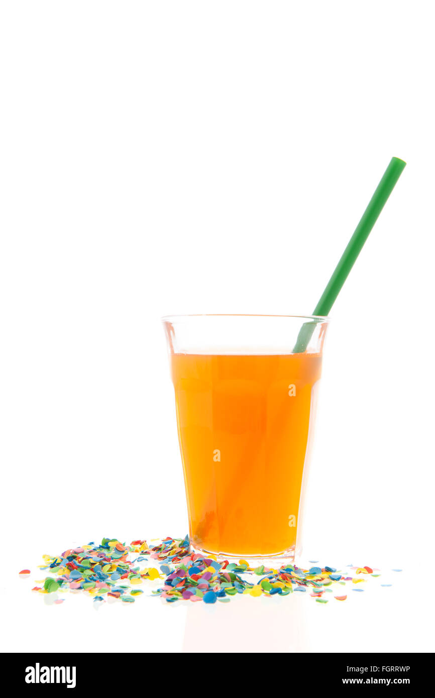 Glass orange lemonade isolated over white background Stock Photo - Alamy