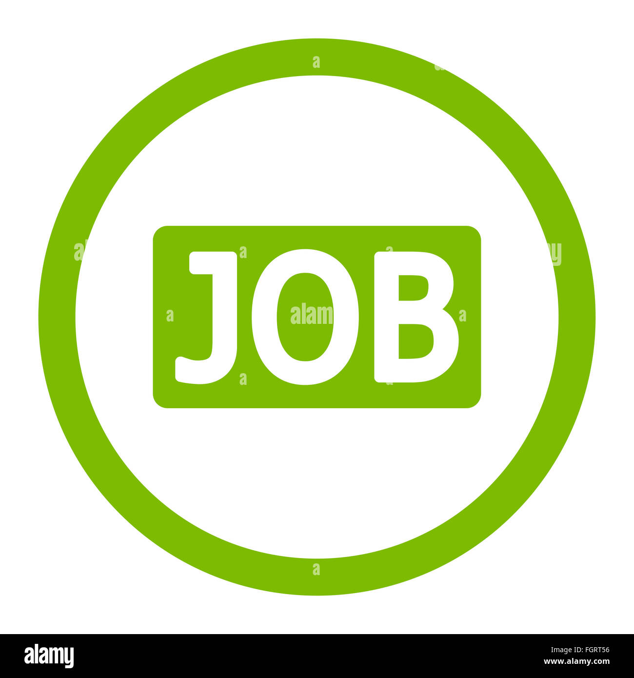 Job flat eco green color rounded vector icon Stock Photo - Alamy