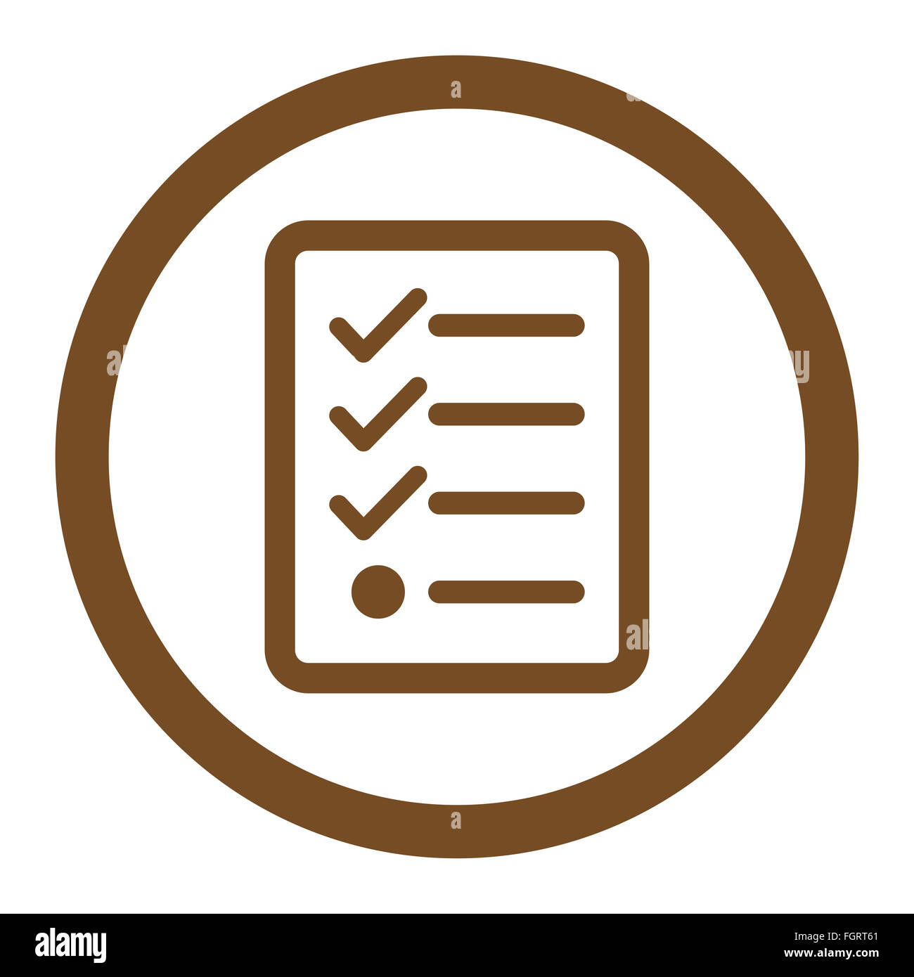 Checklist flat brown color rounded vector icon Stock Photo - Alamy