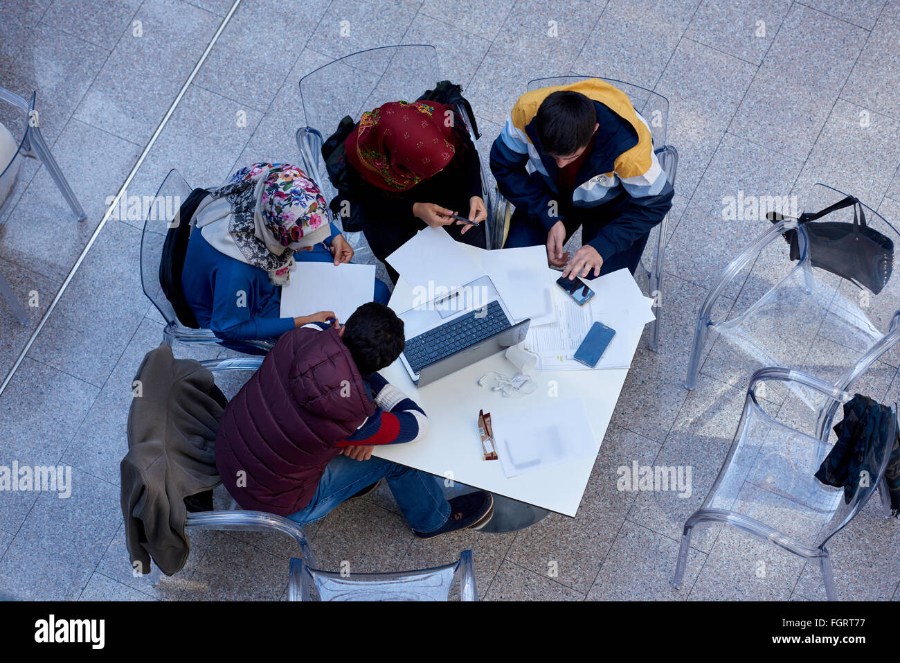 group of students top view Stock Photo - Alamy