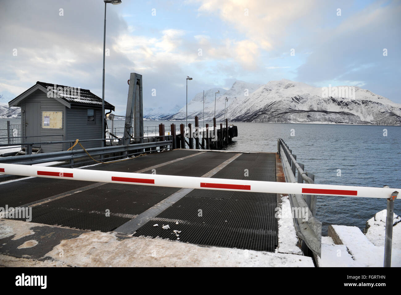 Svensby ferry terminal, Lyngen Alps, arctic Norway Stock Photo - Alamy