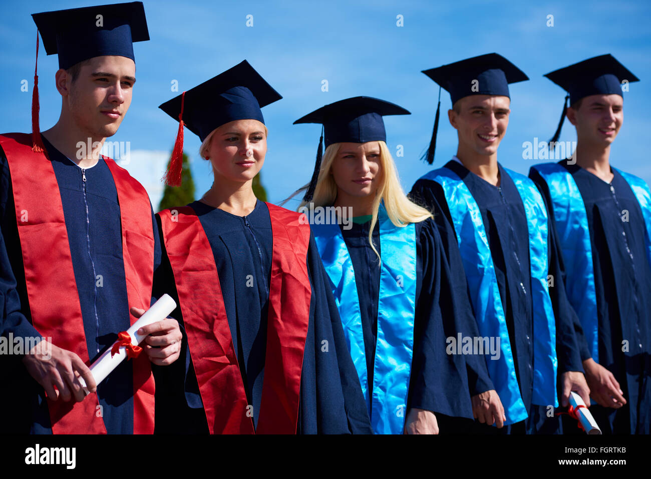 young graduates students group Stock Photo - Alamy