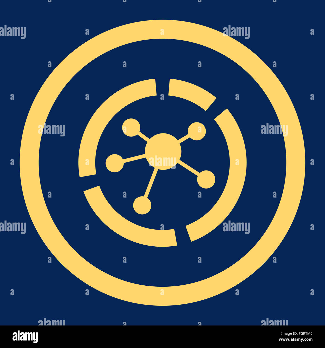 Connections diagram flat yellow color rounded vector icon Stock Photo ...