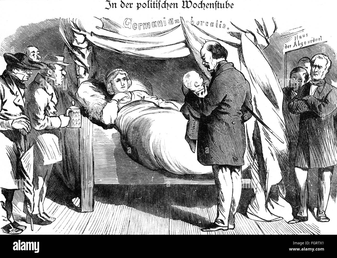 Founding of the German Empire 1871, caricature, "In the political ...