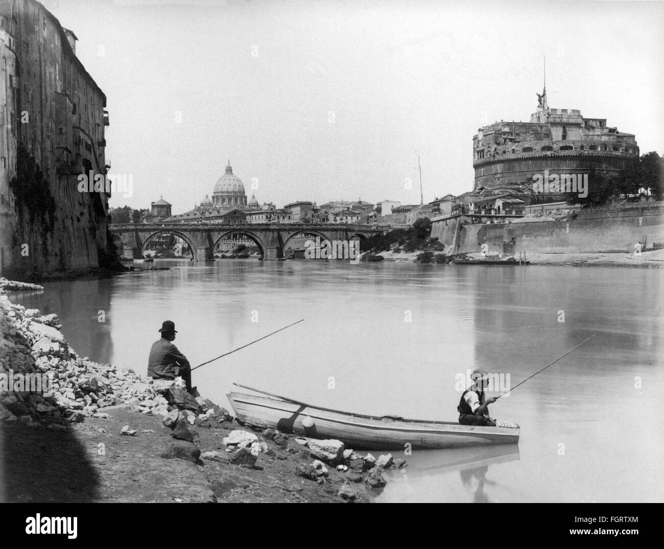 Fish angler Black and White Stock Photos & Images - Alamy