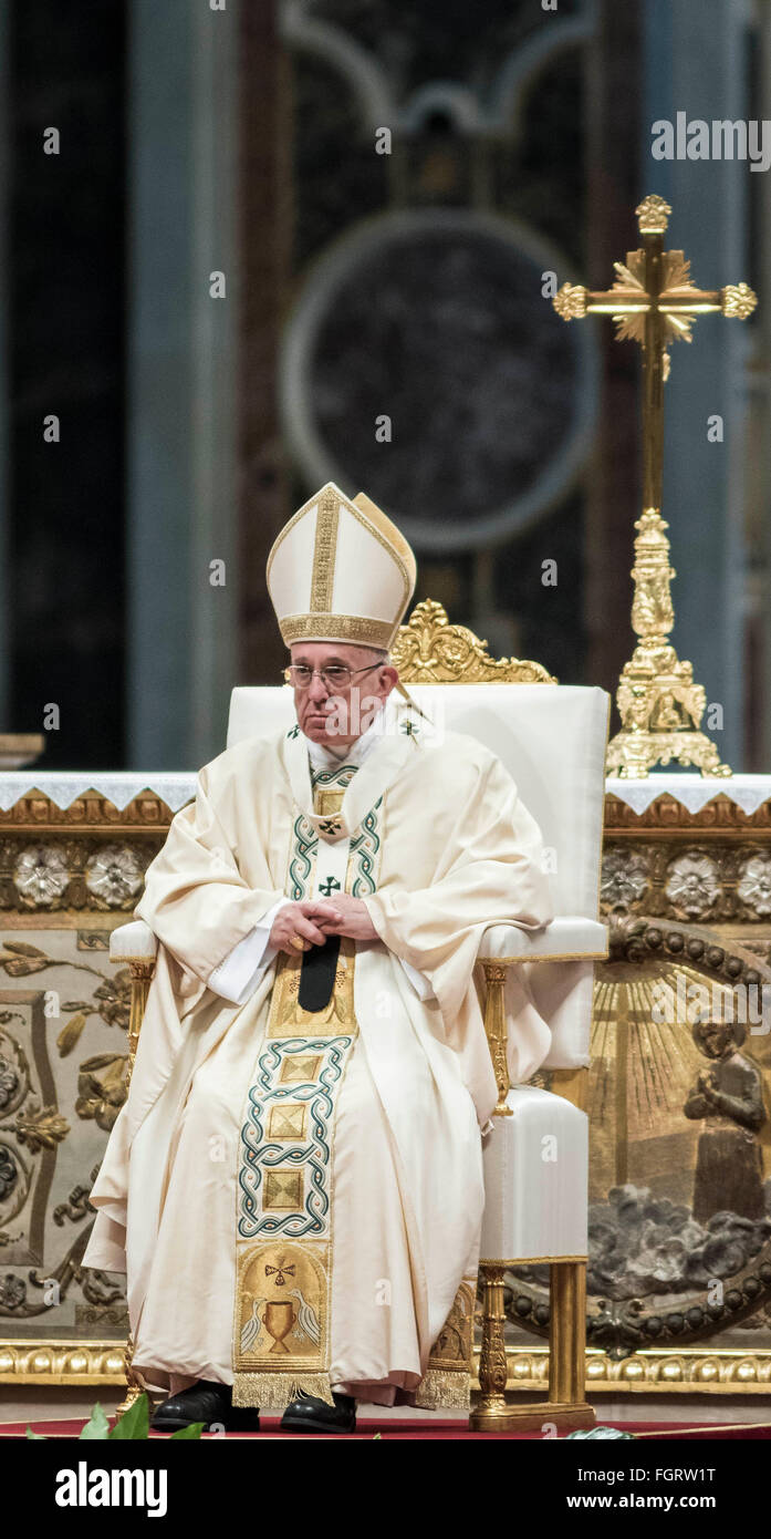 Vatican City, Vatican. 22nd Feb, 2016. Pope Francis celebrates a Mass ...