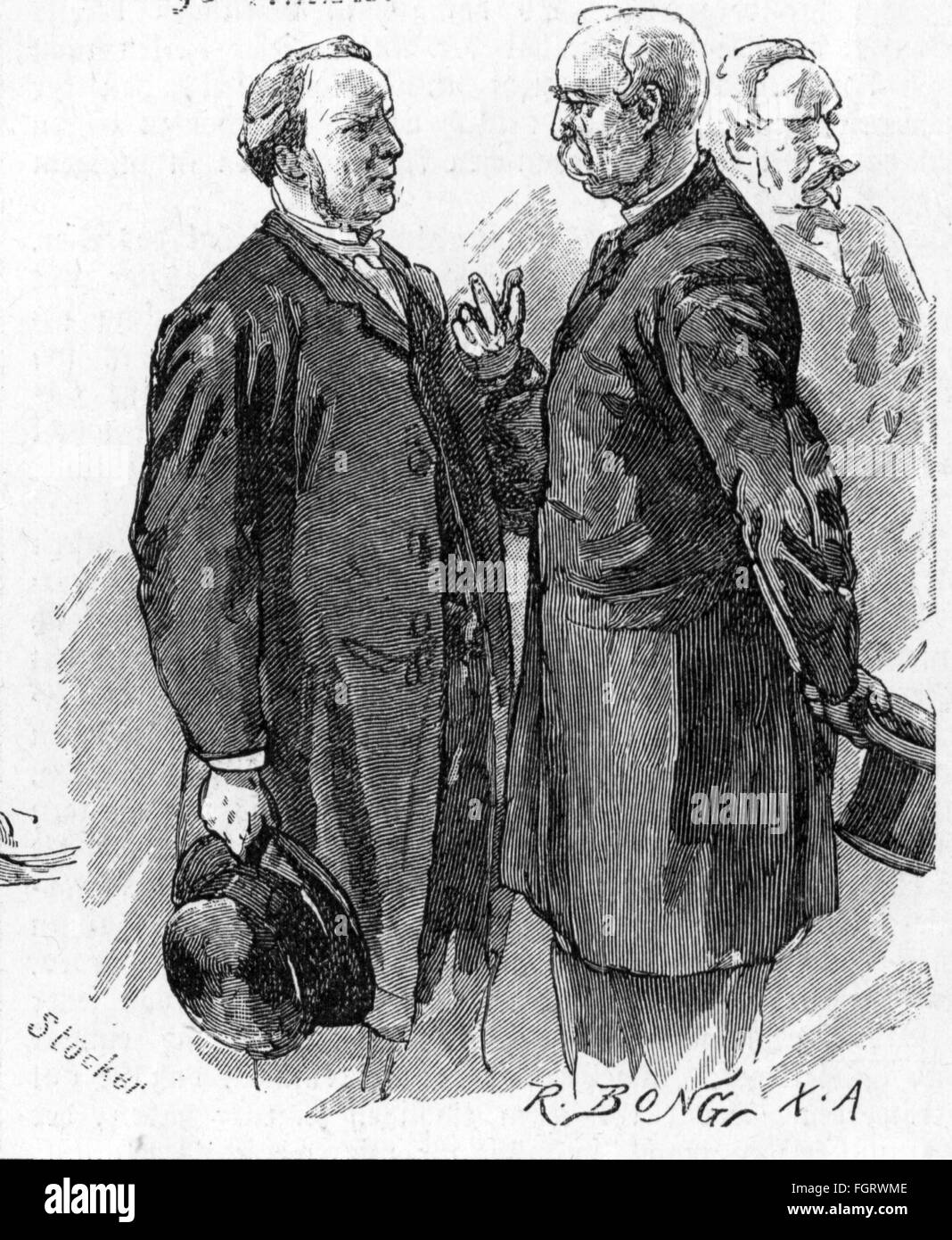 festivities, Fruehschoppen in the Reich Chancellery, Berlin, 20.6.1884 ...