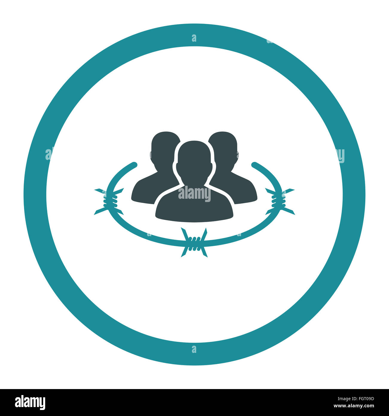 Strict management flat soft blue colors rounded vector icon Stock Photo ...