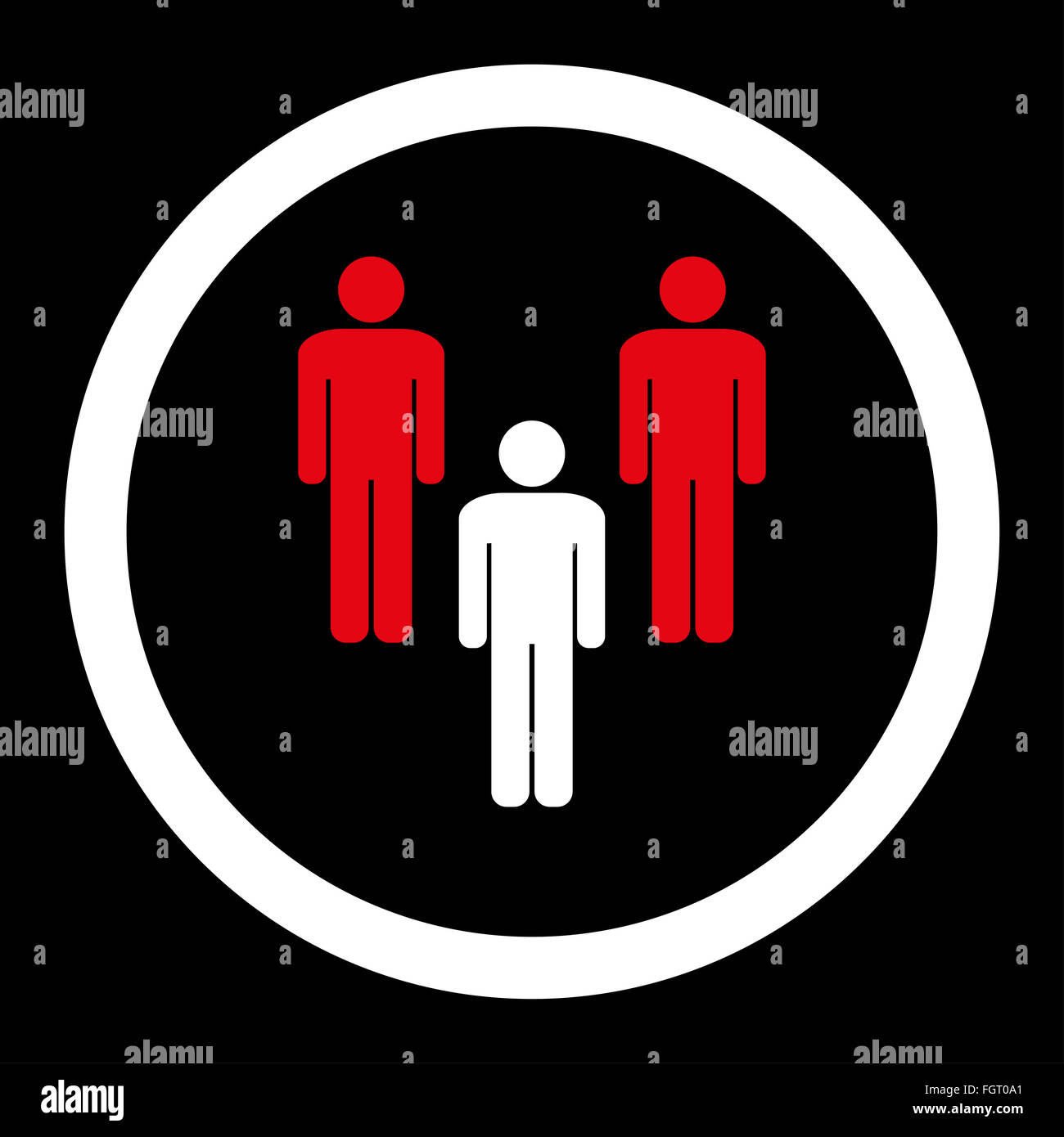 Community flat red and white colors rounded vector icon Stock Photo - Alamy