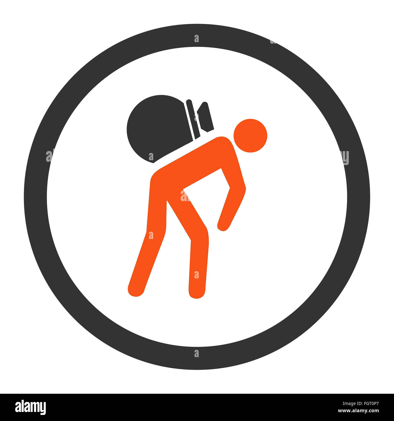 Porter flat orange and gray colors rounded vector icon Stock Photo - Alamy