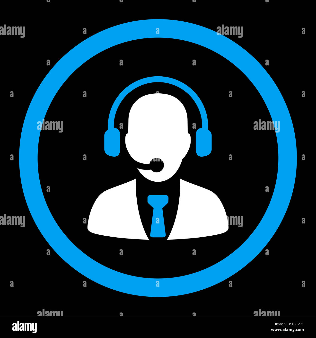 Call center flat blue and white colors rounded vector icon Stock Photo ...