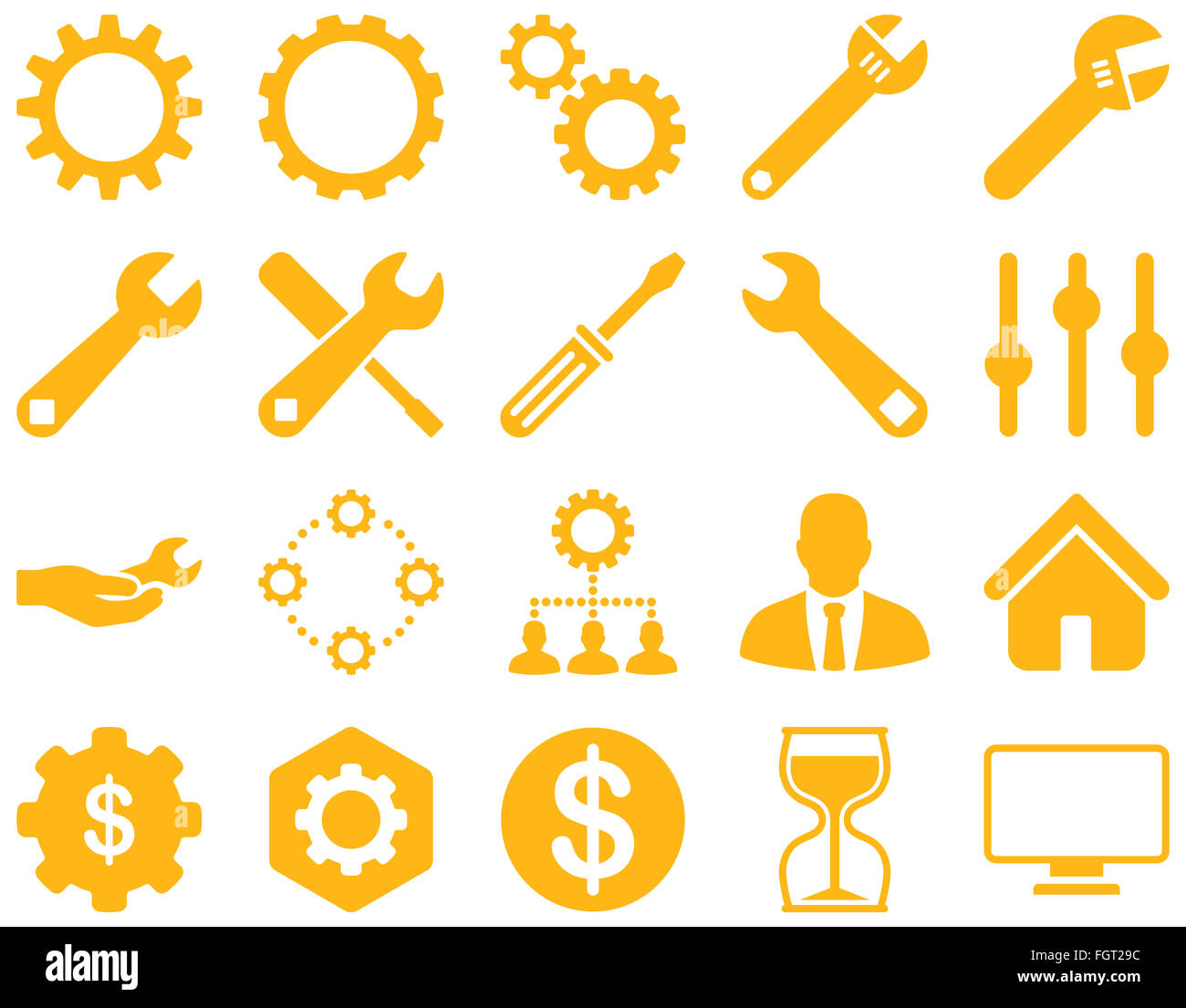 Settings and Tools Icons Stock Photo - Alamy