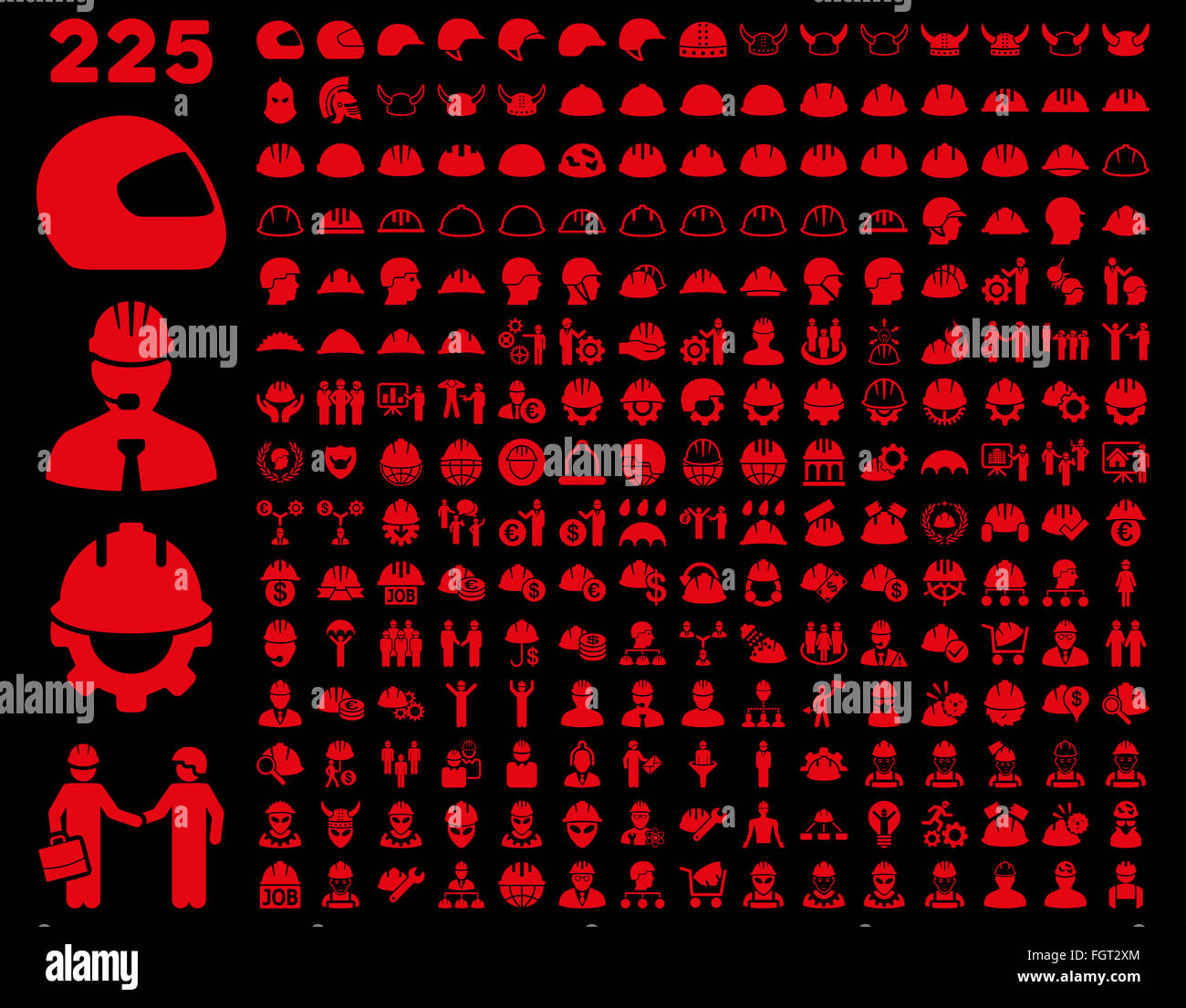 Work Safety and Helmet Icon Set Stock Photo - Alamy