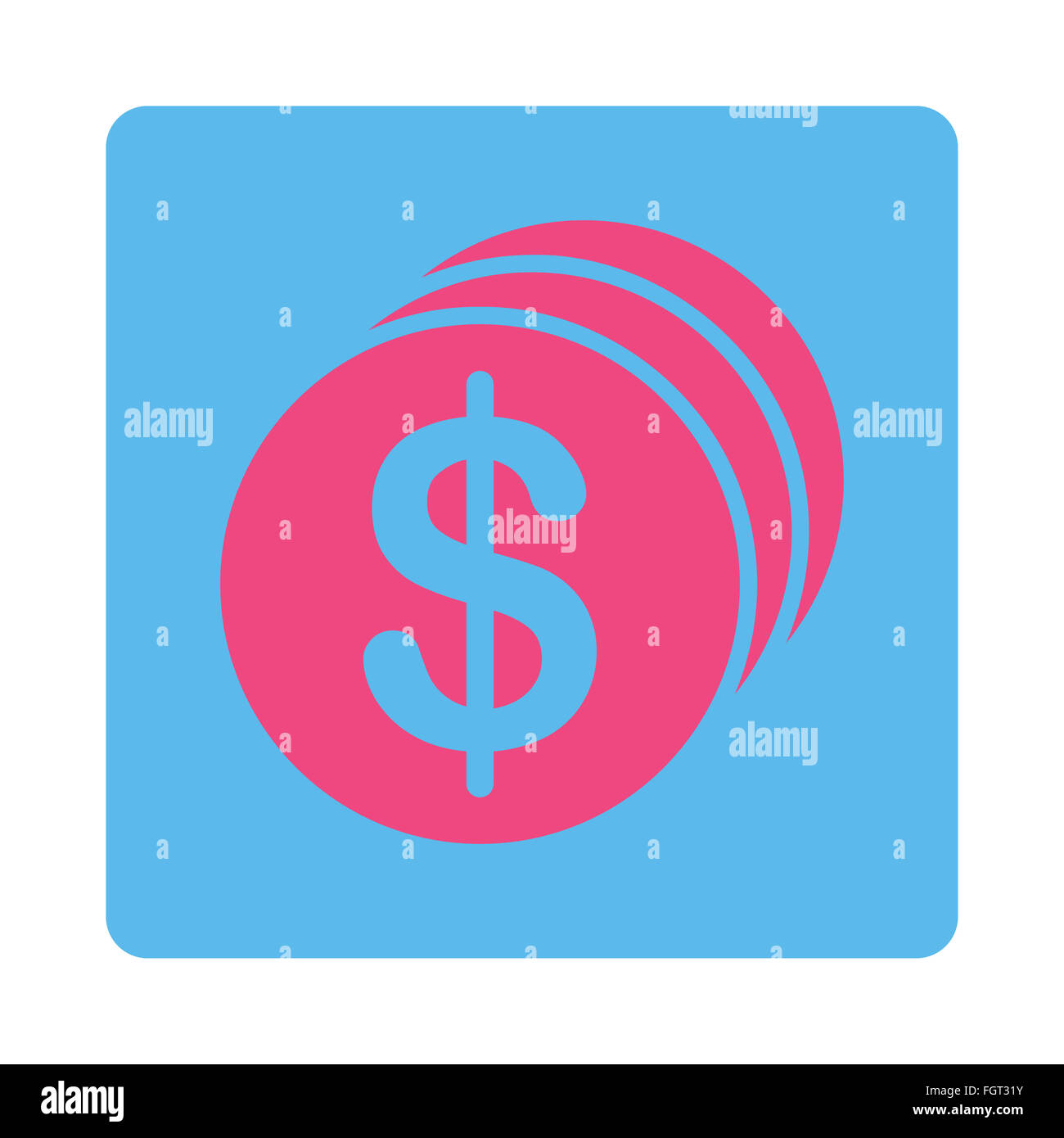 Dollar Coins Icon Stock Photo - Alamy