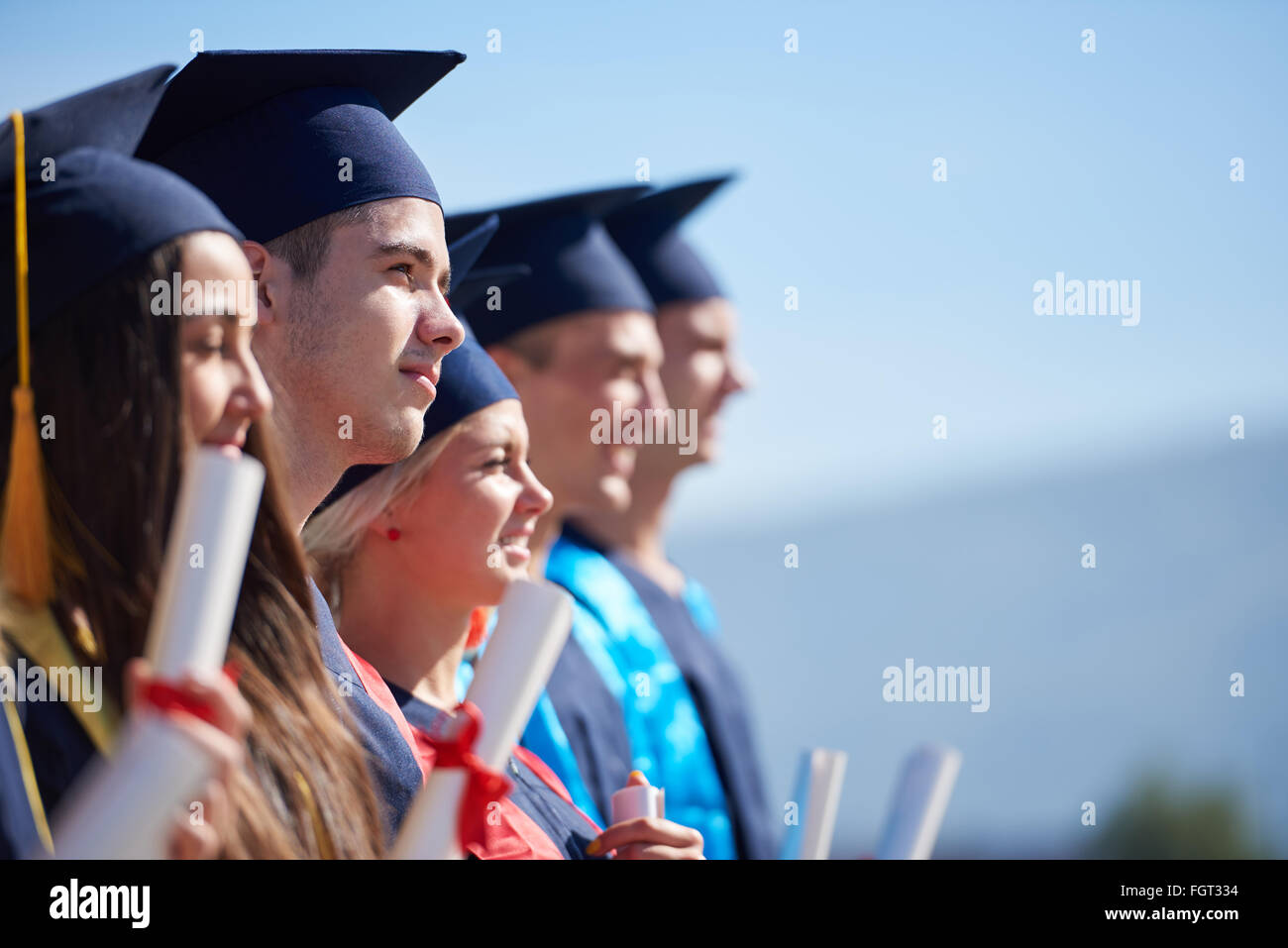 young graduates students group Stock Photo - Alamy