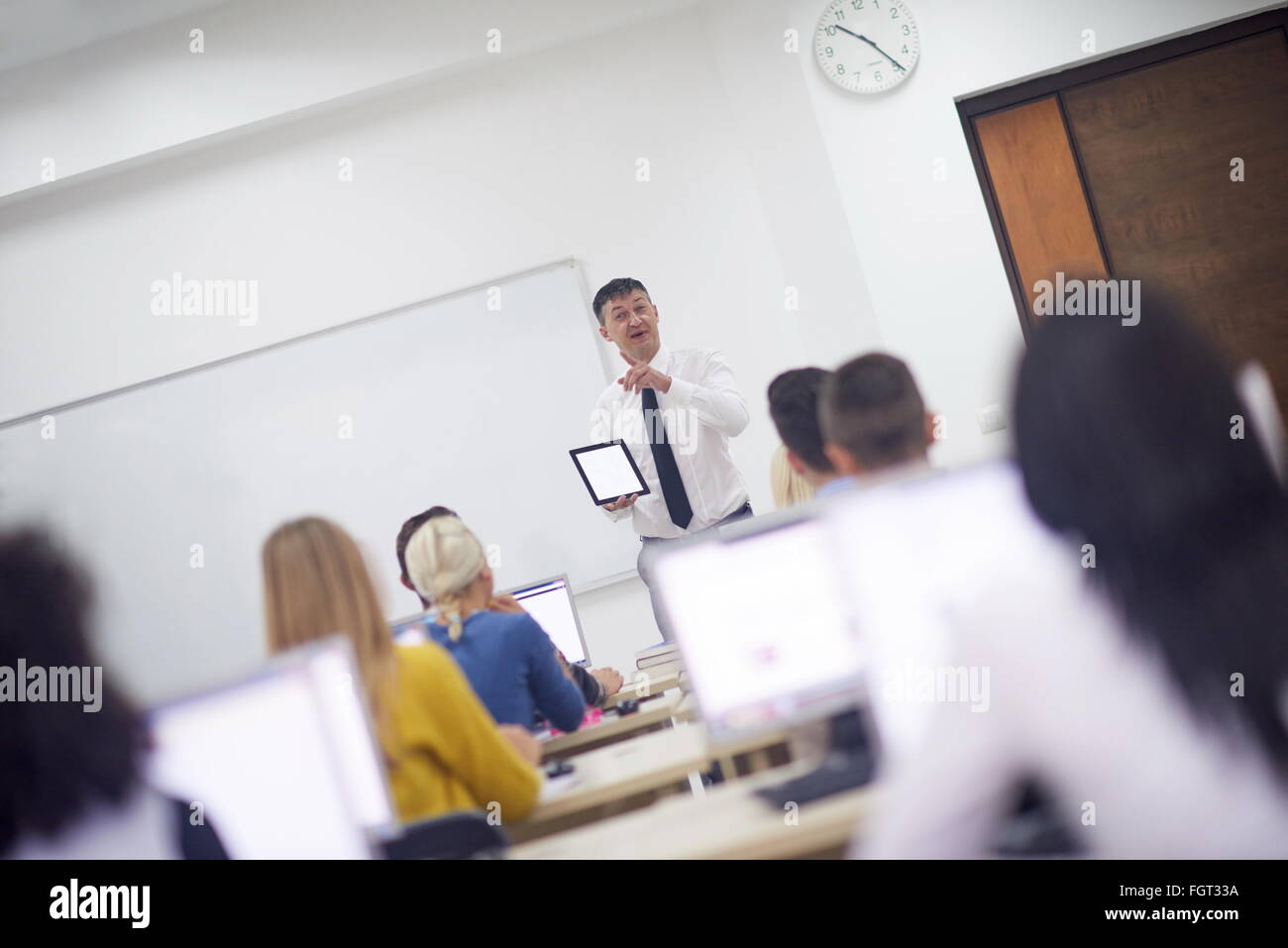 students with teacher in computer lab classrom Stock Photo - Alamy