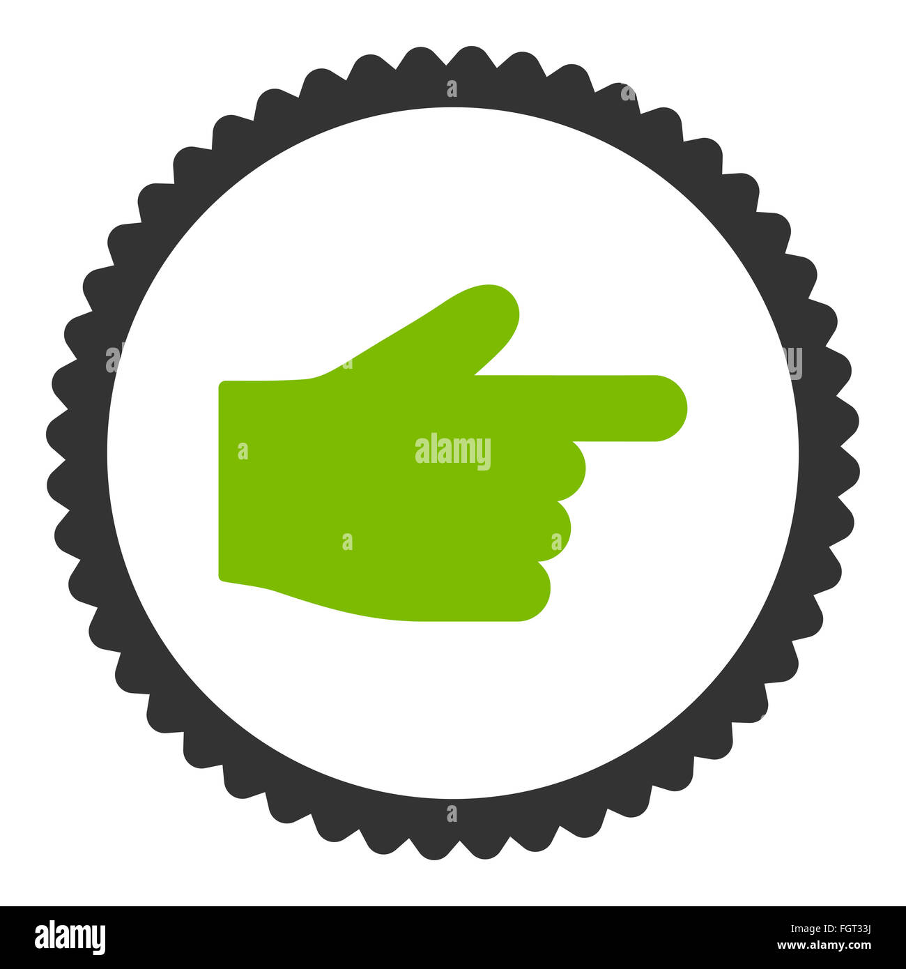 Index Finger flat eco green and gray colors round stamp icon Stock ...
